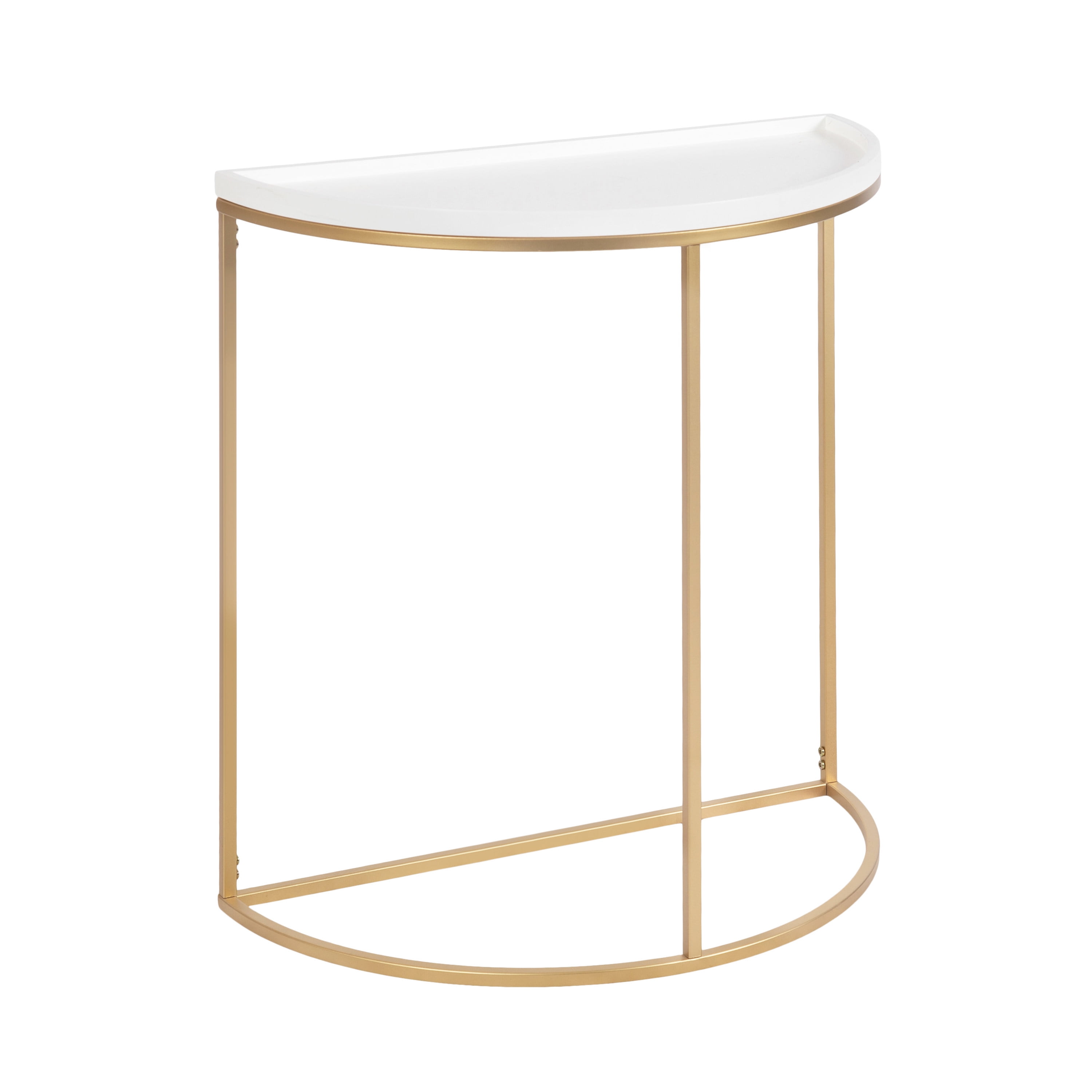 Kate and Laurel Dorrah Modern Round Console Table, 28 x 14 x 30, White ...