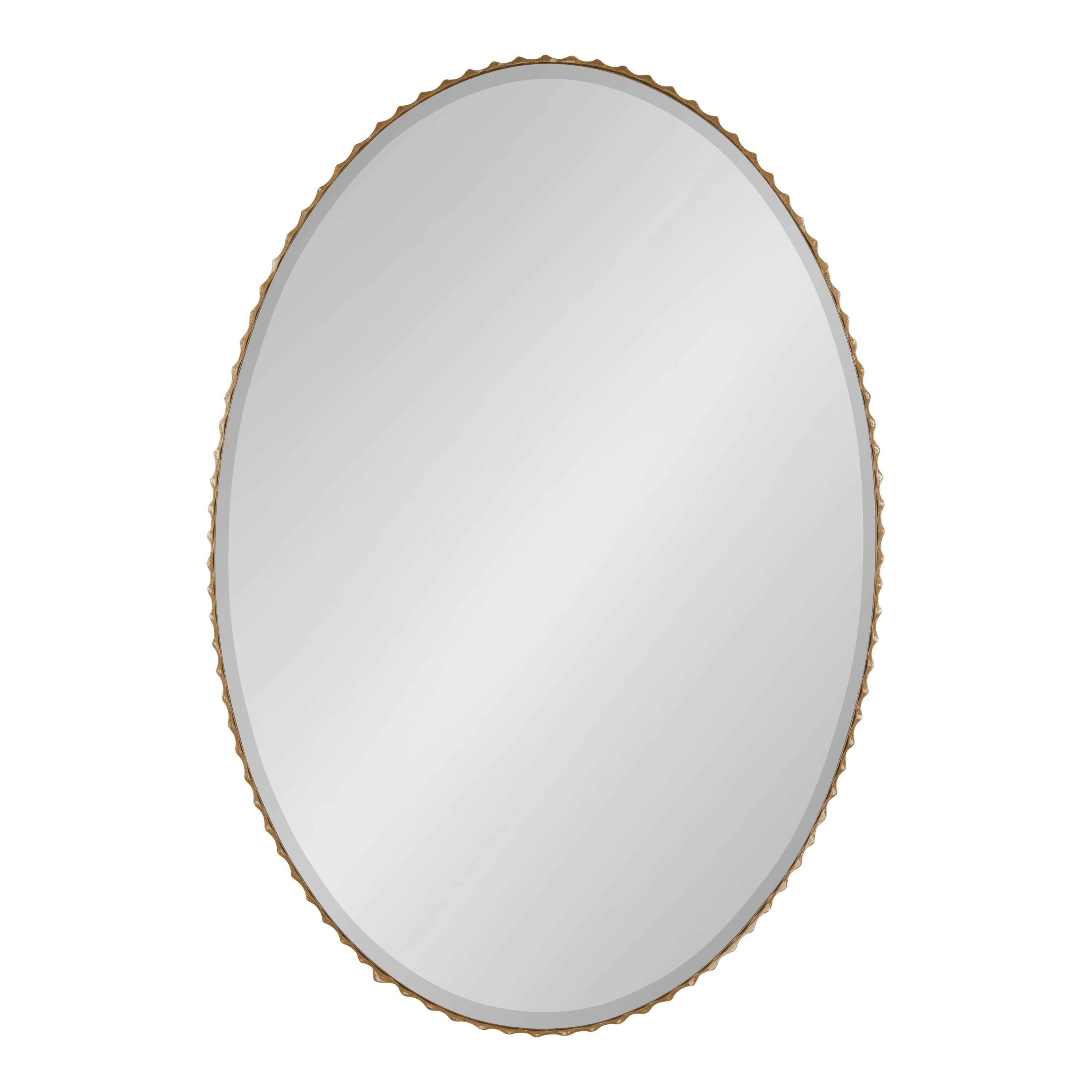 Kate and Laurel Elmora Glam Oval Fluted Wall Mirror, 23 x 32, Gold ...