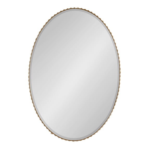 Kate and Laurel Elmora Glam Oval Fluted Wall Mirror, 23 x 32, Gold ...