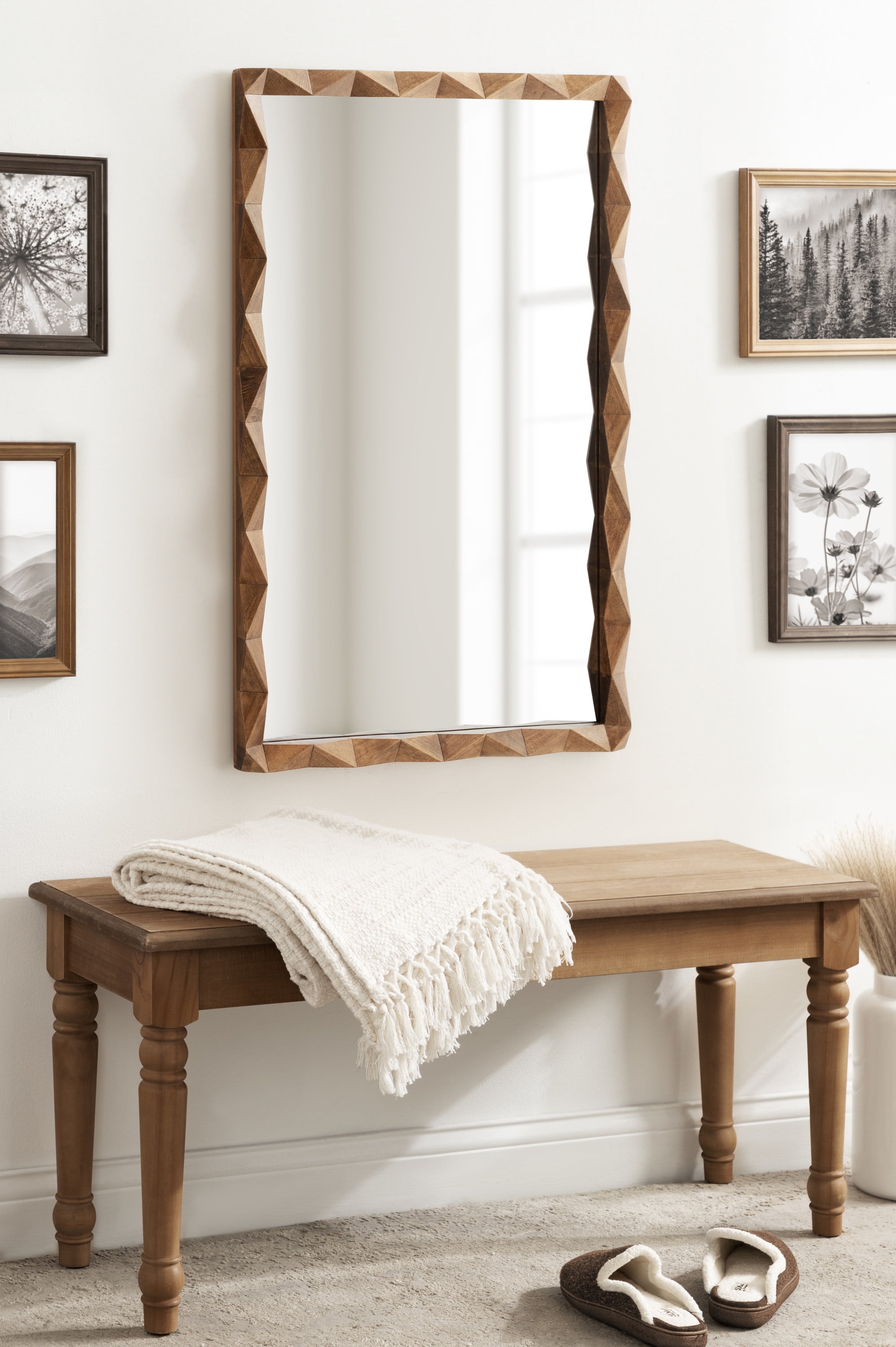 Kate and Laurel Endicott Modern Geometric Rectangle Wall Mirror, 24 x ...