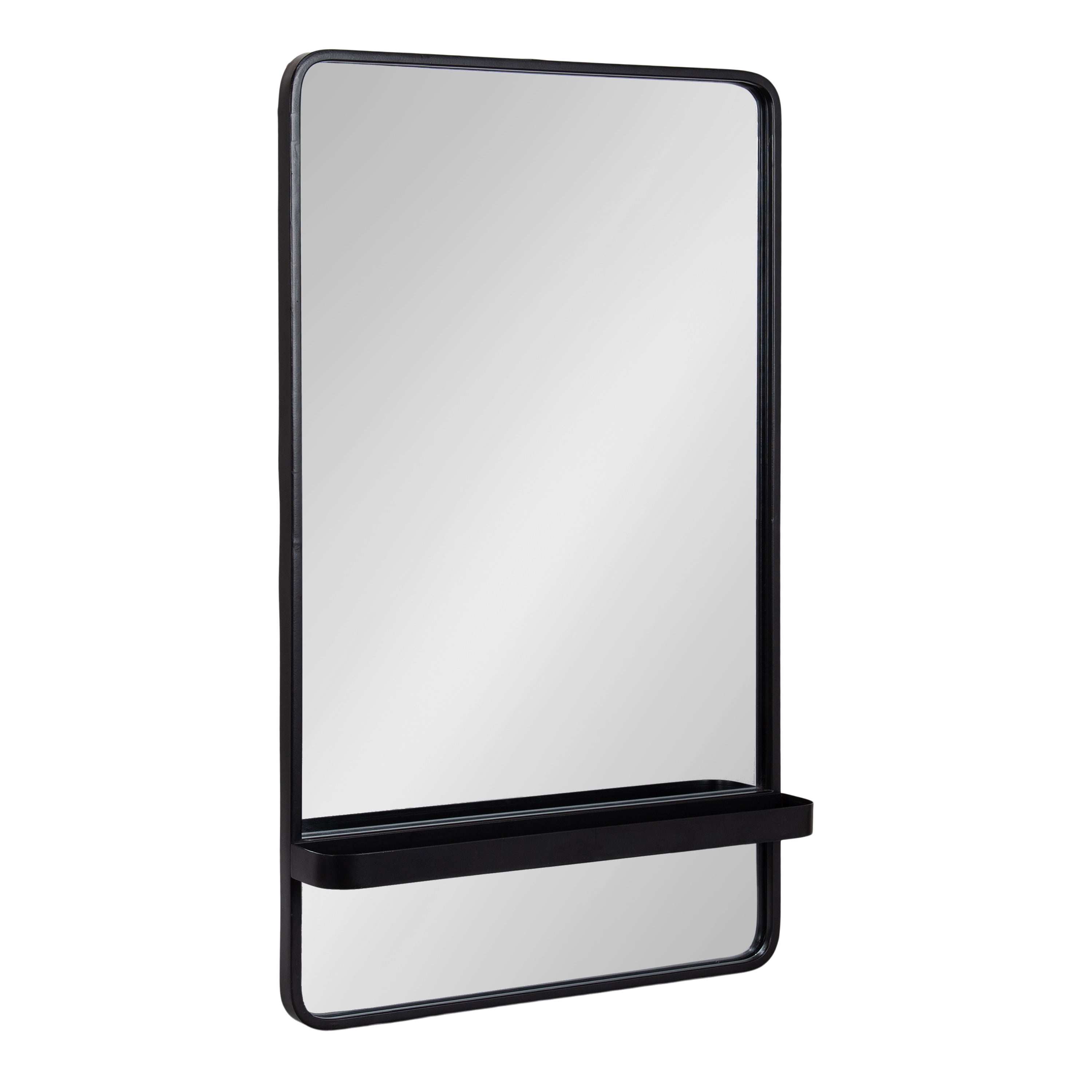 Kate and Laurel Estero Modern Metal Rectangle Mirror with Rounded Shelf ...