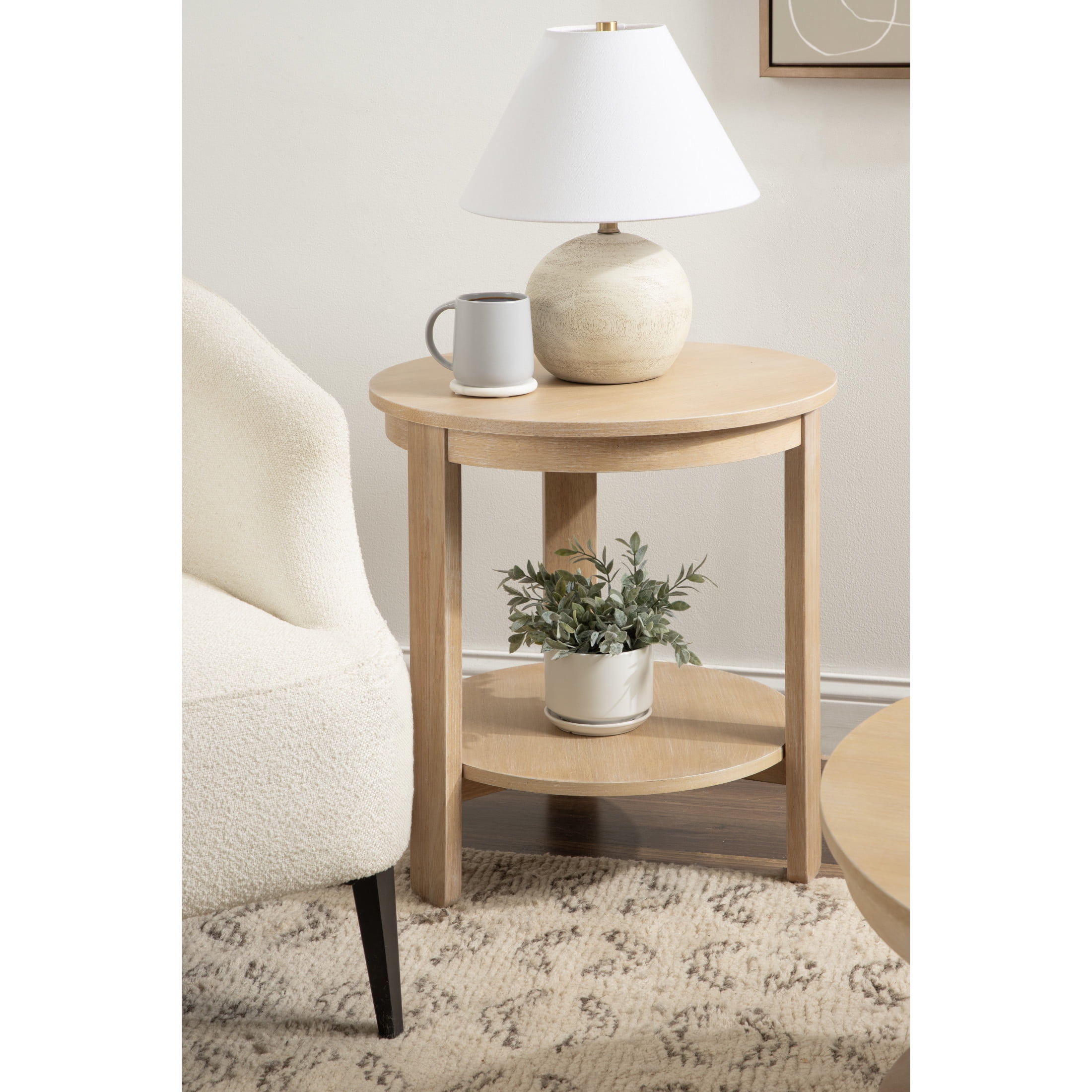 Kate and Laurel Foxford Tiered Round Side Table, 22 x 22 x 25, Light ...