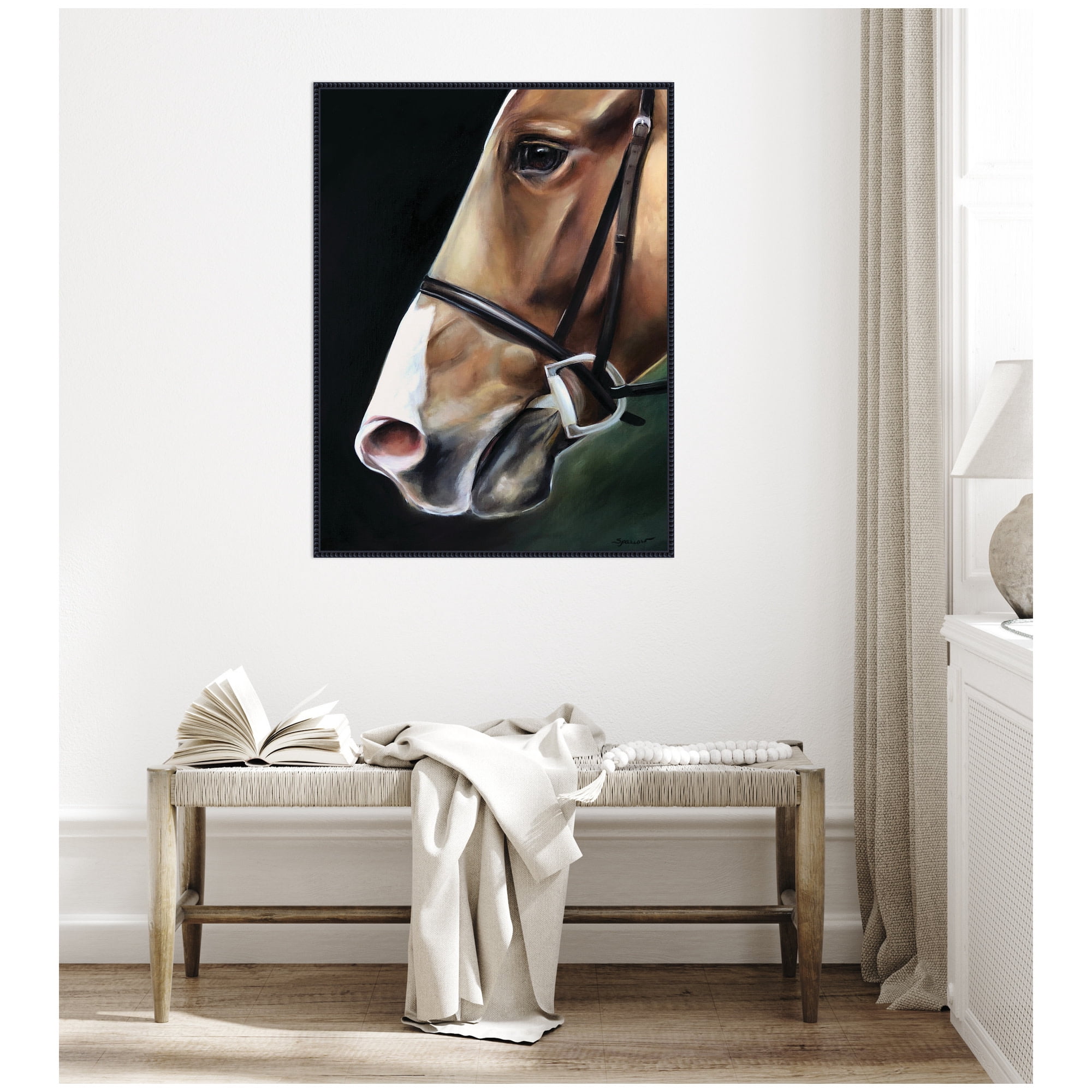 Kate and Laurel Framed Canvas Wall Art Print Chestnut Horse by Mary ...