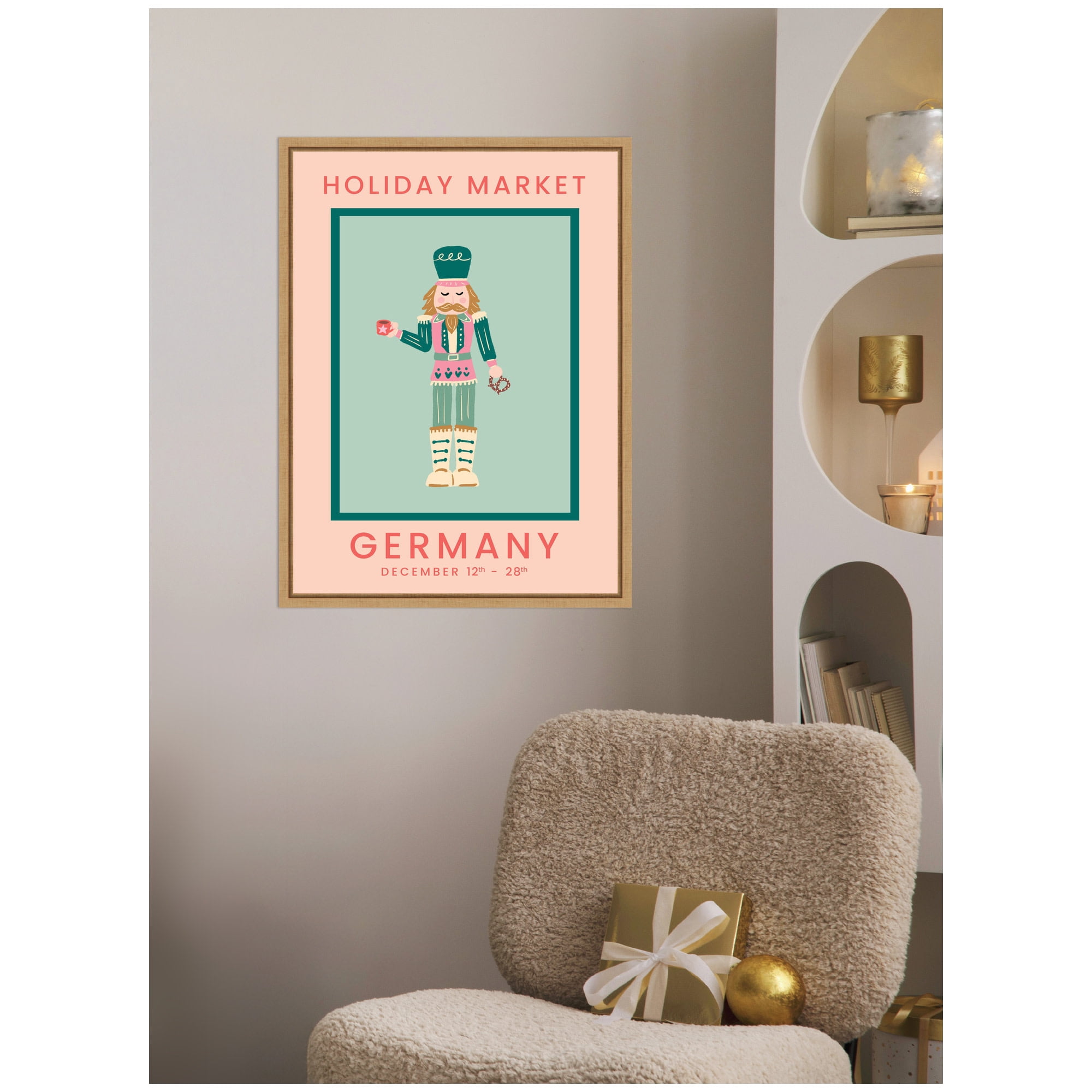 Kate and Laurel Framed Canvas Wall Art Print 'German Christmas Market ...