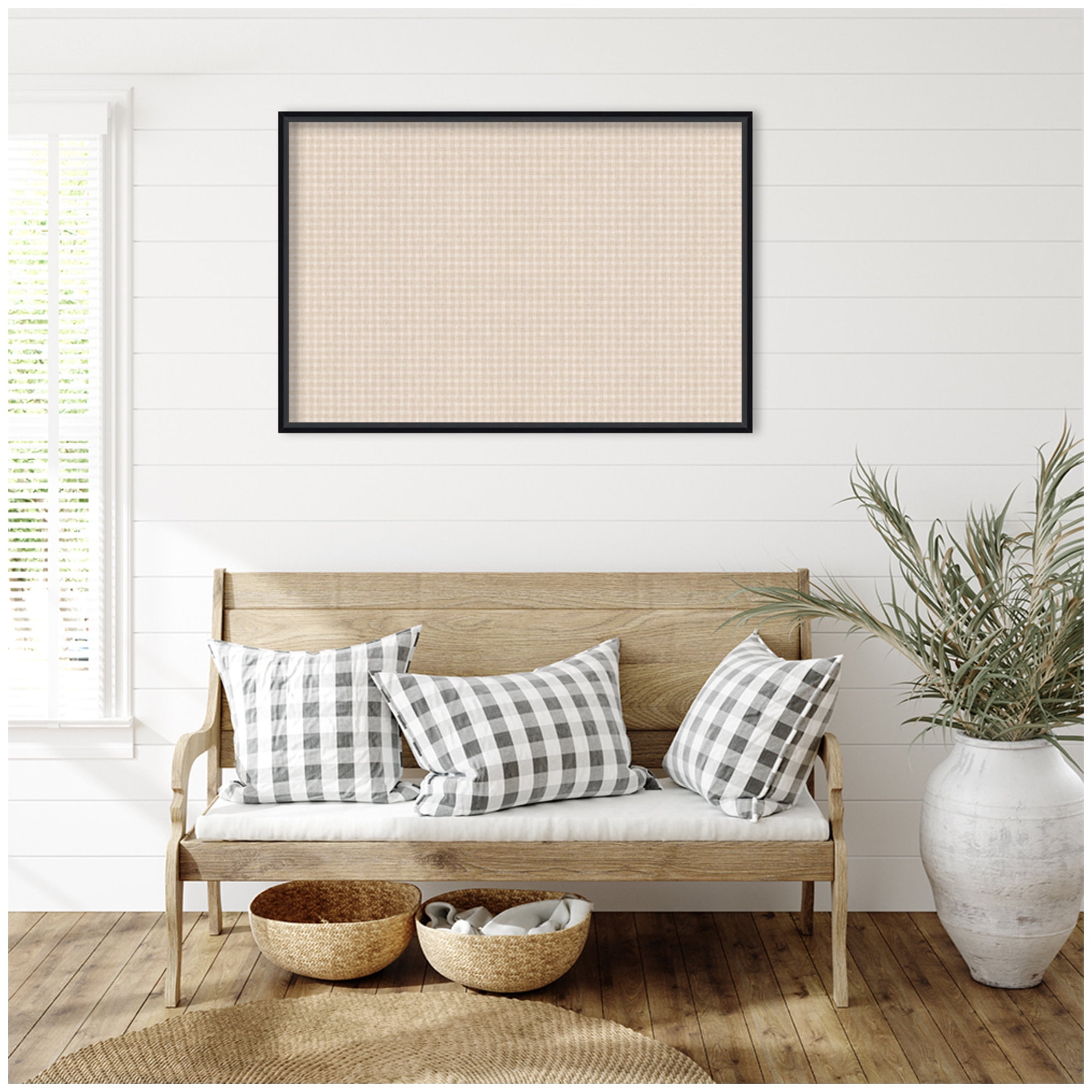 Kate and Laurel Framed Fabric Pinboard 37 x 25, Printed Linen Modern ...
