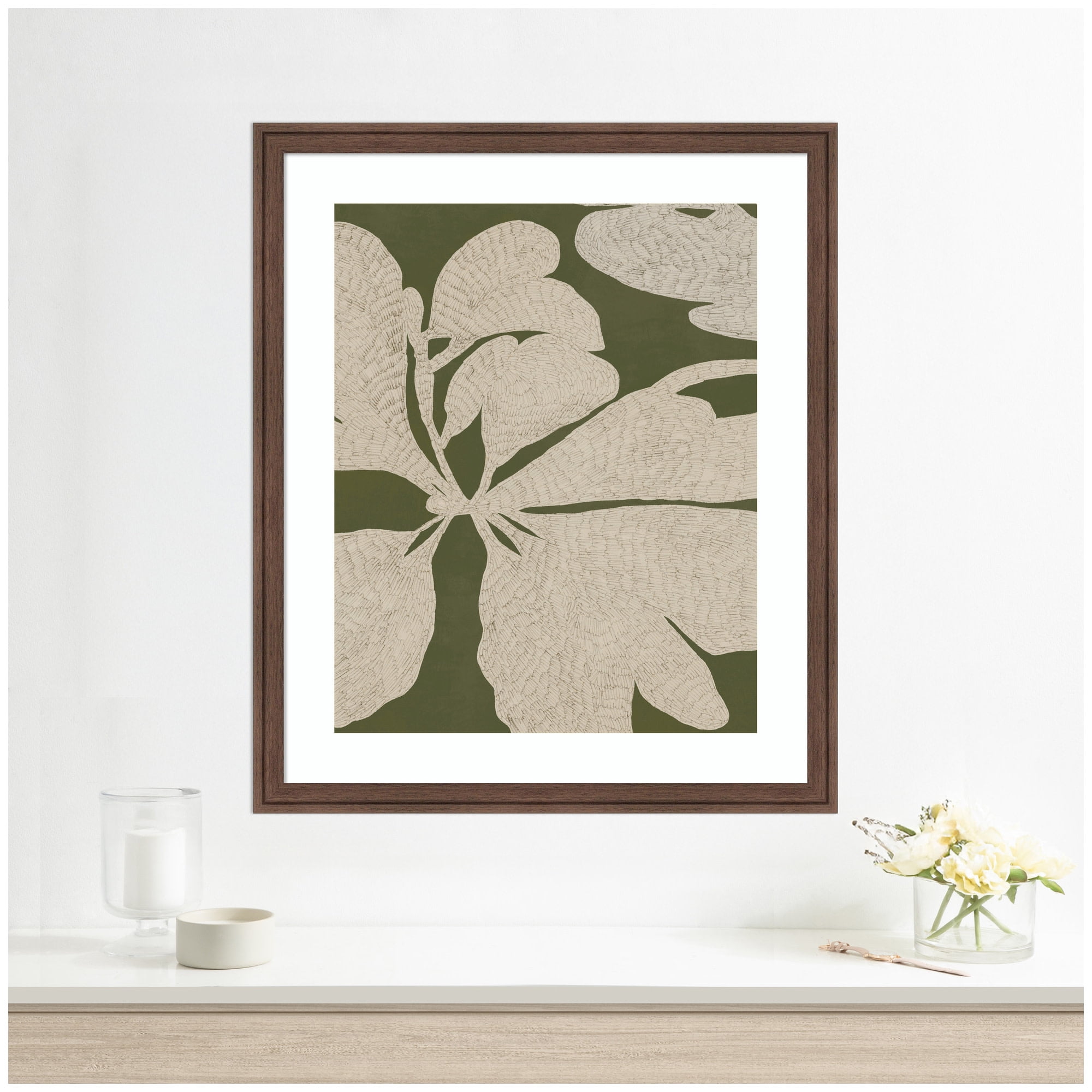 Kate and Laurel Framed Wall Art Print Leafy Whispers by Treechild, 22 x ...