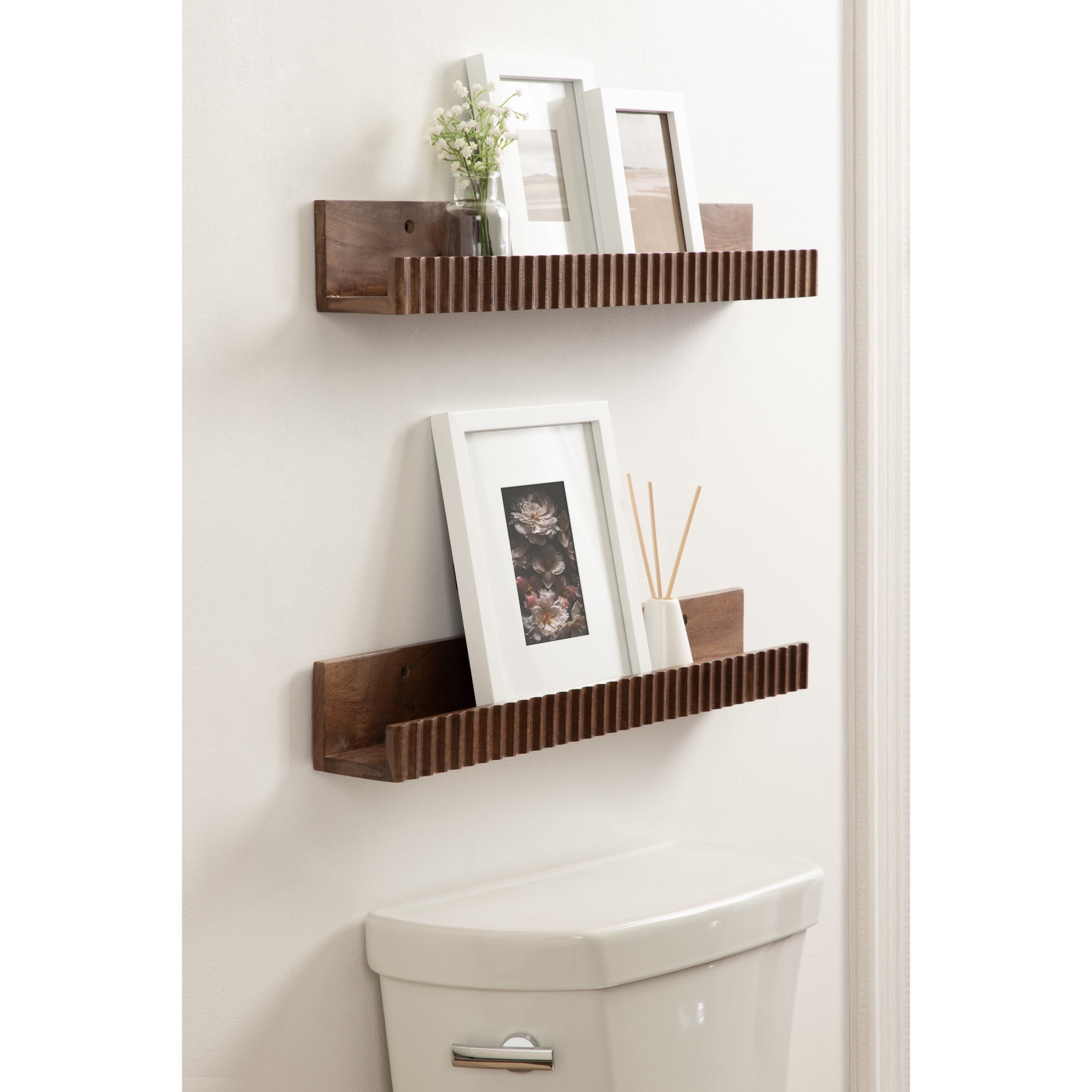 Kate and Laurel Furrow Modern Wood Photo Display Ledges, Set of 2, 24 ...