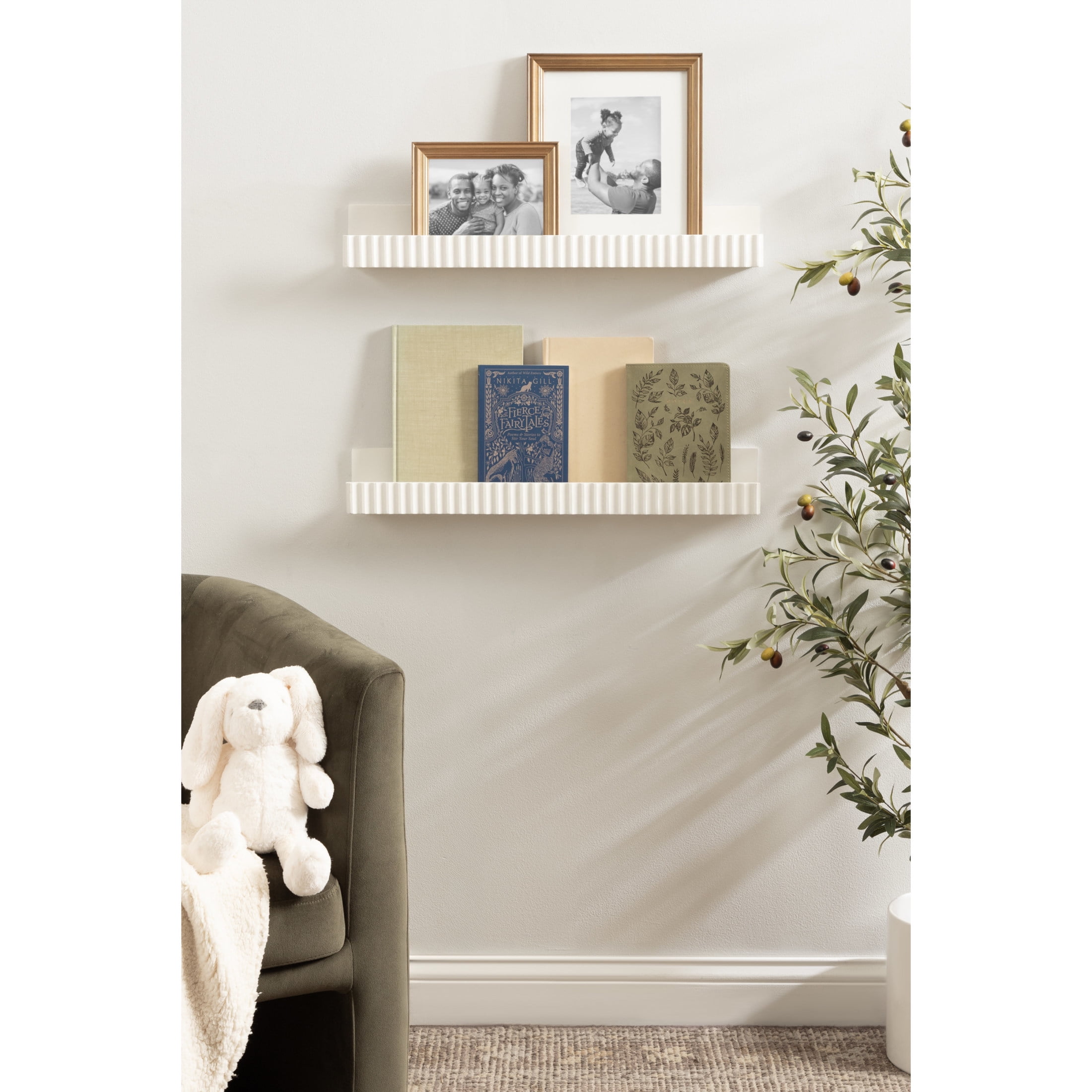 Kate and Laurel Furrow Modern Wood Photo Display Ledges, Set of 2, 24 ...