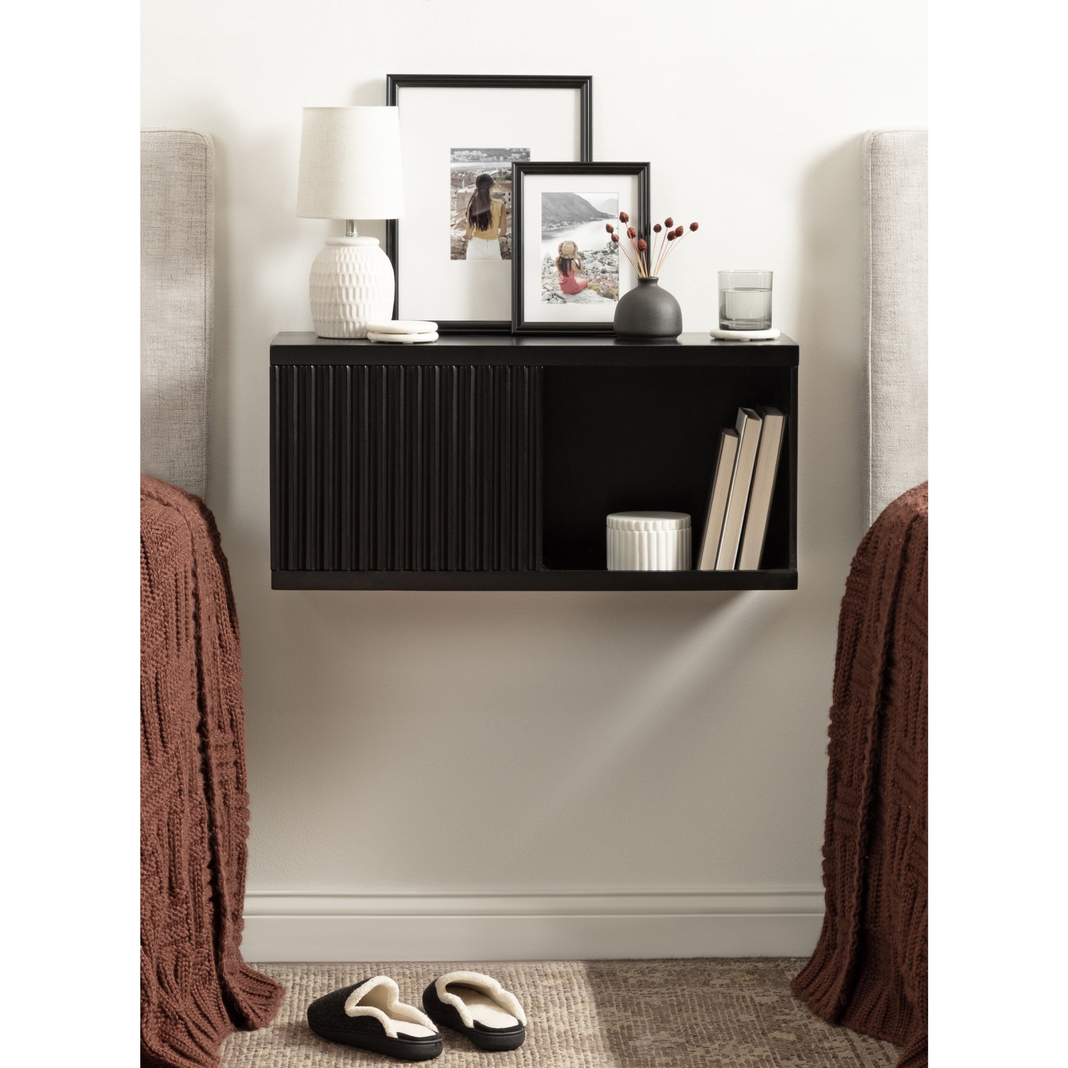 Kate and Laurel Furrow Modern Wooden Sliding Ribbed Door Wall Cabinet ...