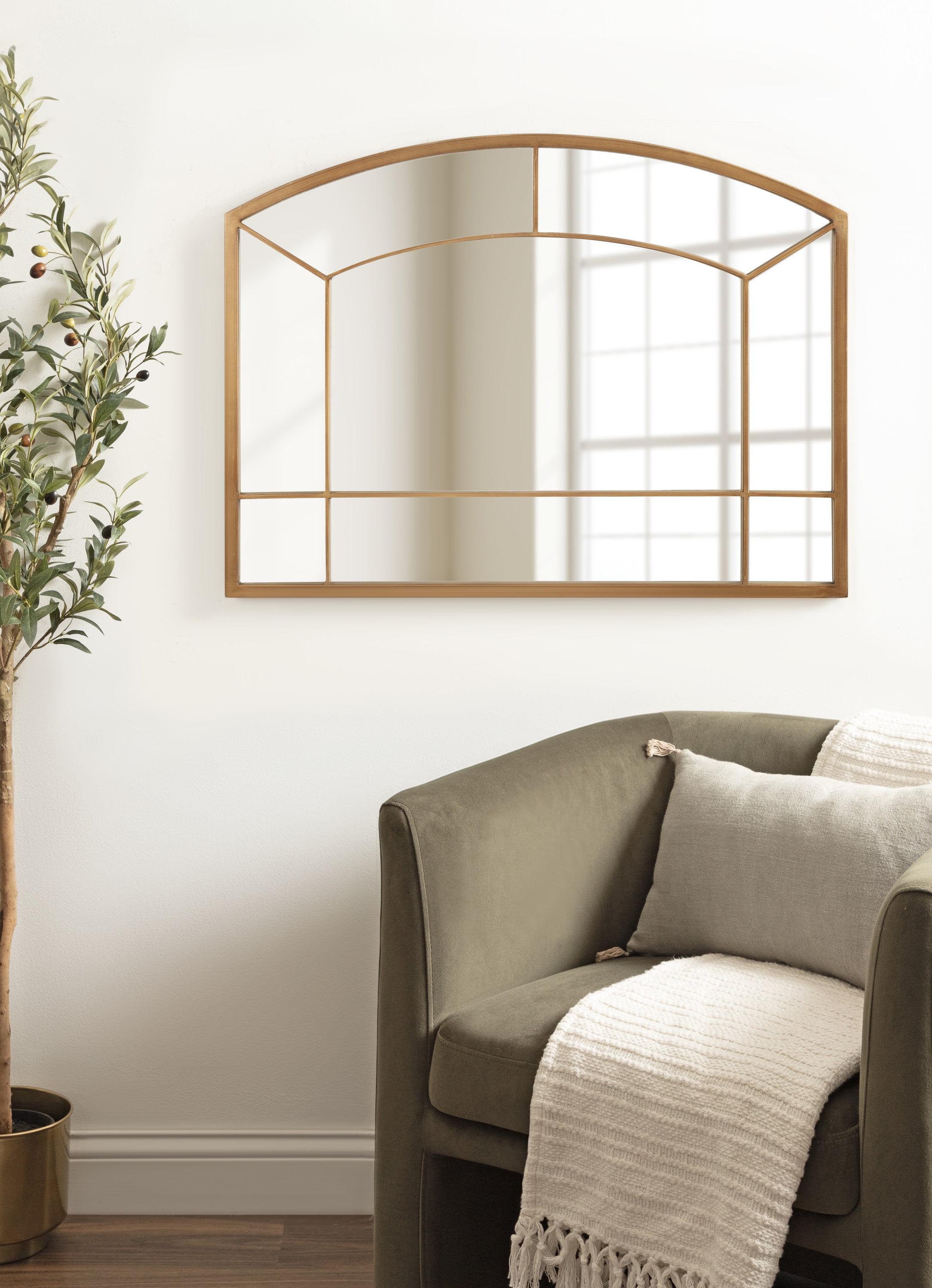 Kate and Laurel Gervais Traditional Wide Arched Window Mirror, 36 x 27 ...
