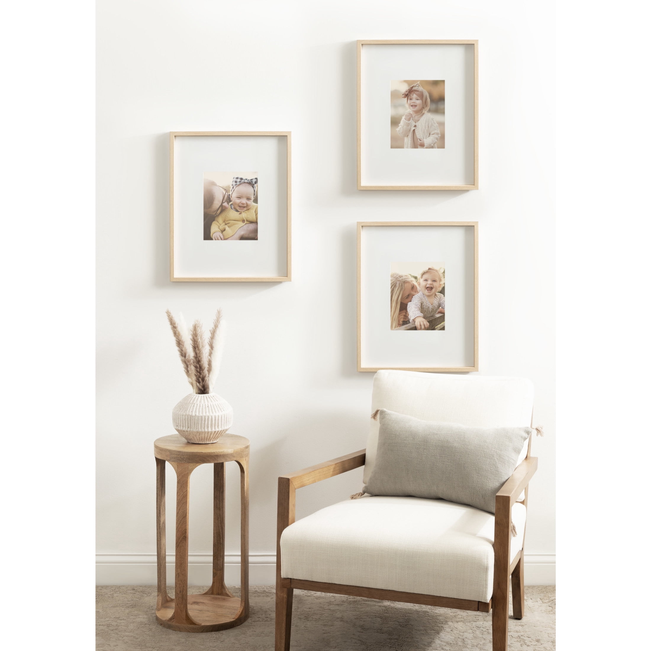 Kate and Laurel Gibson Modern Wall Picture Frame Set of 3, 16x20 matted ...