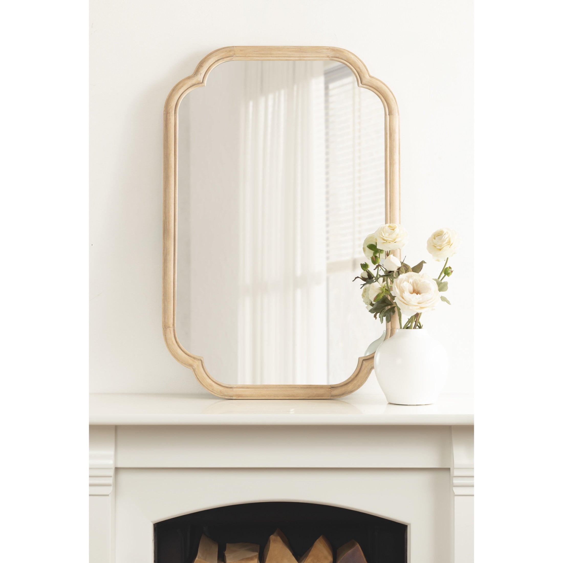 Kate and Laurel Glenby Transitional Scalloped Wall Mirror, 24 x 36 ...