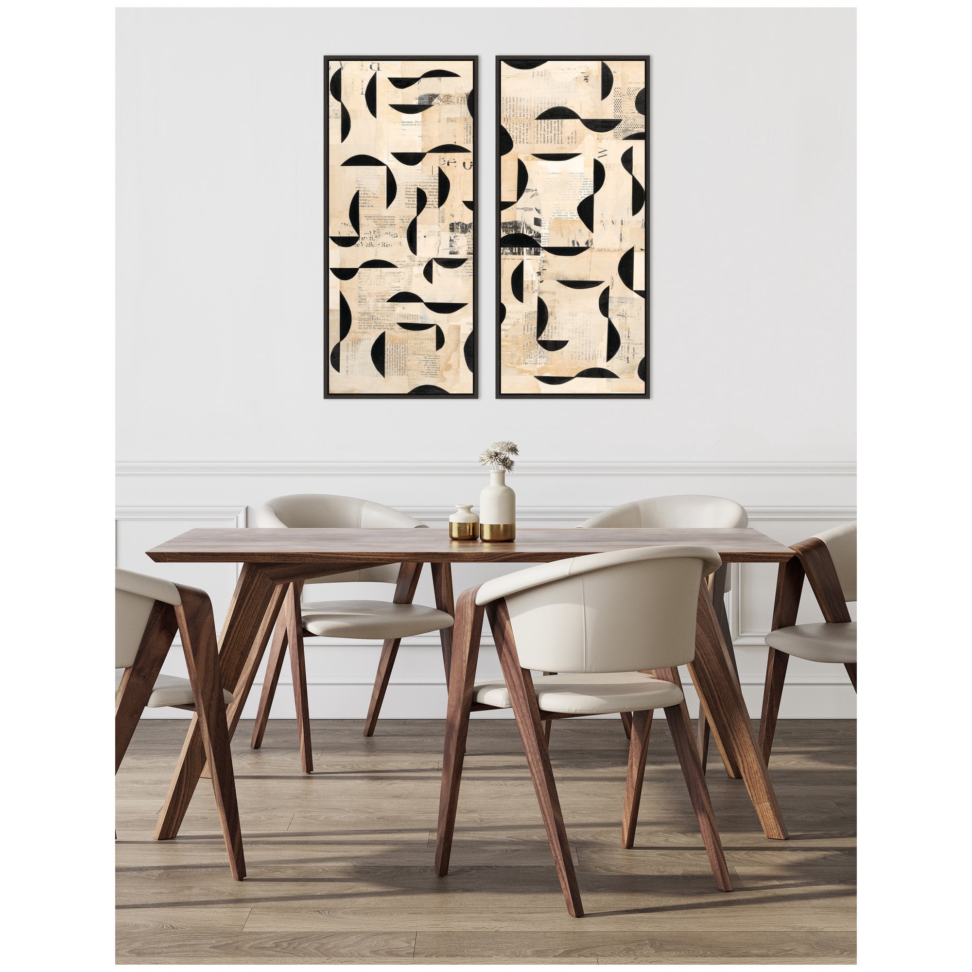 Kate and Laurel Half Moon Bay Panel 2 Piece Framed Canvas Wall Art Set ...