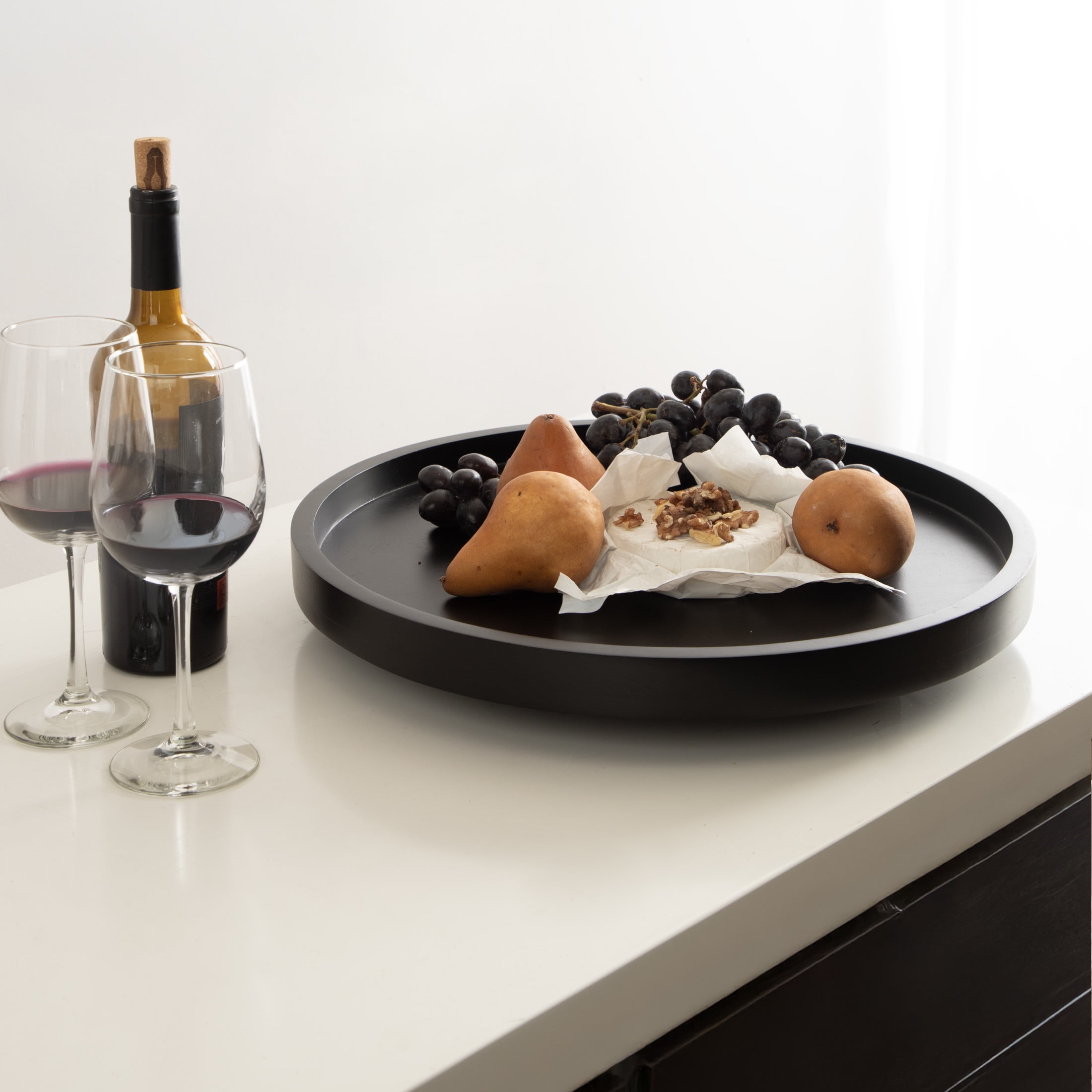 Kate and Laurel Halsey Round Lazy Susan Tray Organizer, 18 Inch ...