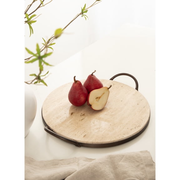 Kate and Laurel Myo Transitional Metal Round Tray, 15 x 15, Brass ...
