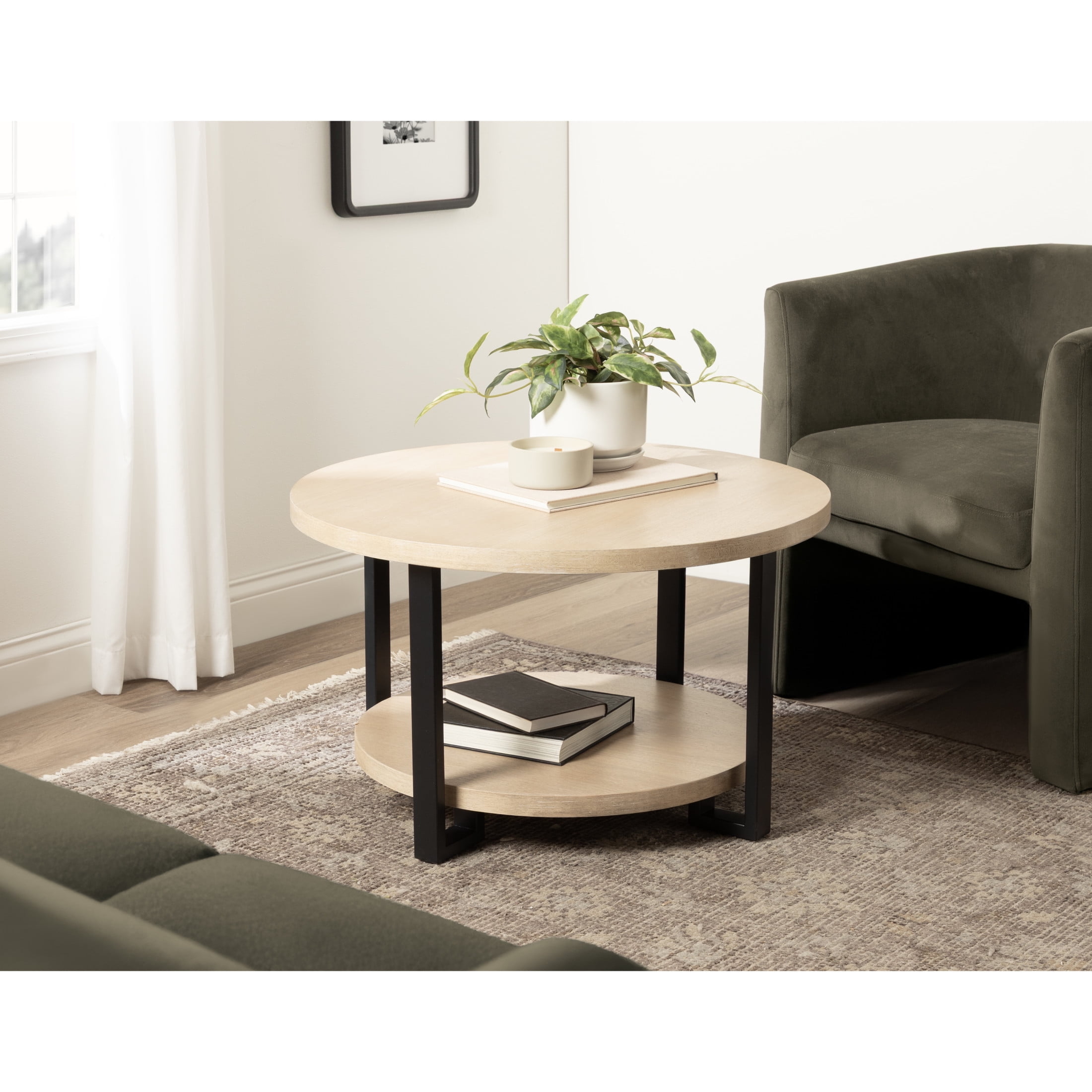 Kate and Laurel Hendricks Modern Geometric Round Wood Coffee Table, 30 ...