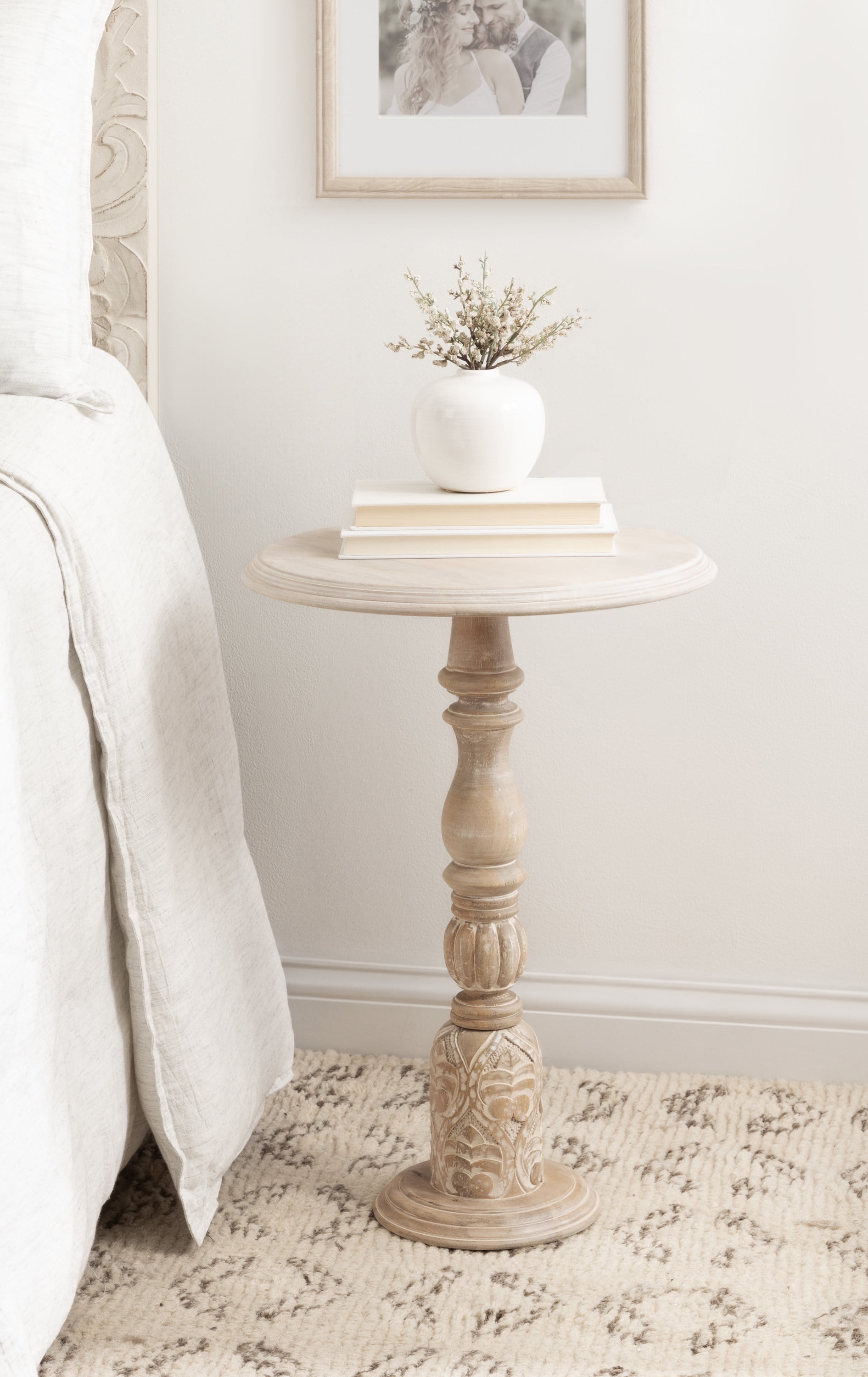 Kate and Laurel Hingham Vintage Wooden Round Side Table, 16 x 24 ...