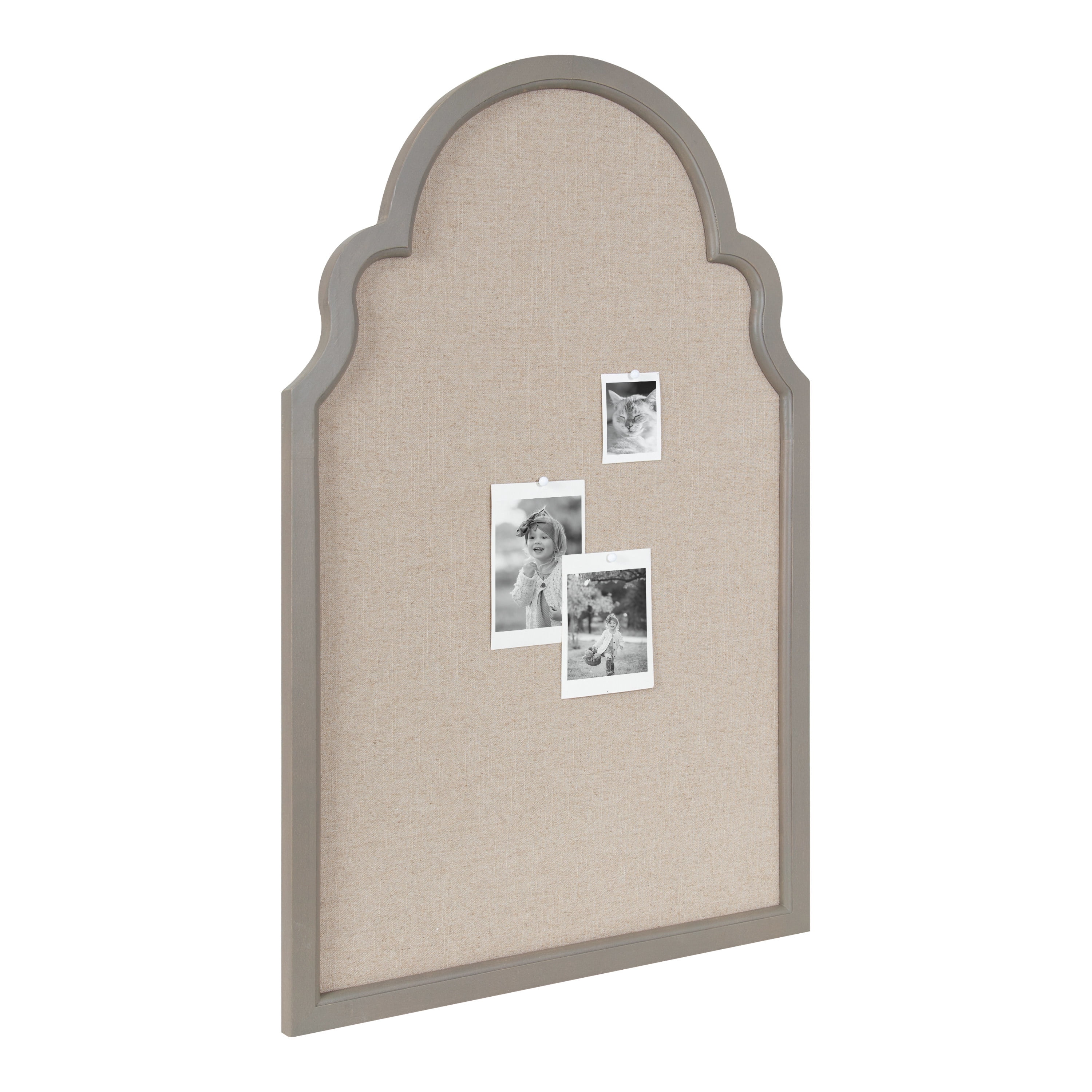 Kate and Laurel Hogan Farmhouse Framed Arch Fabric Pinboard, 24 x 36 ...