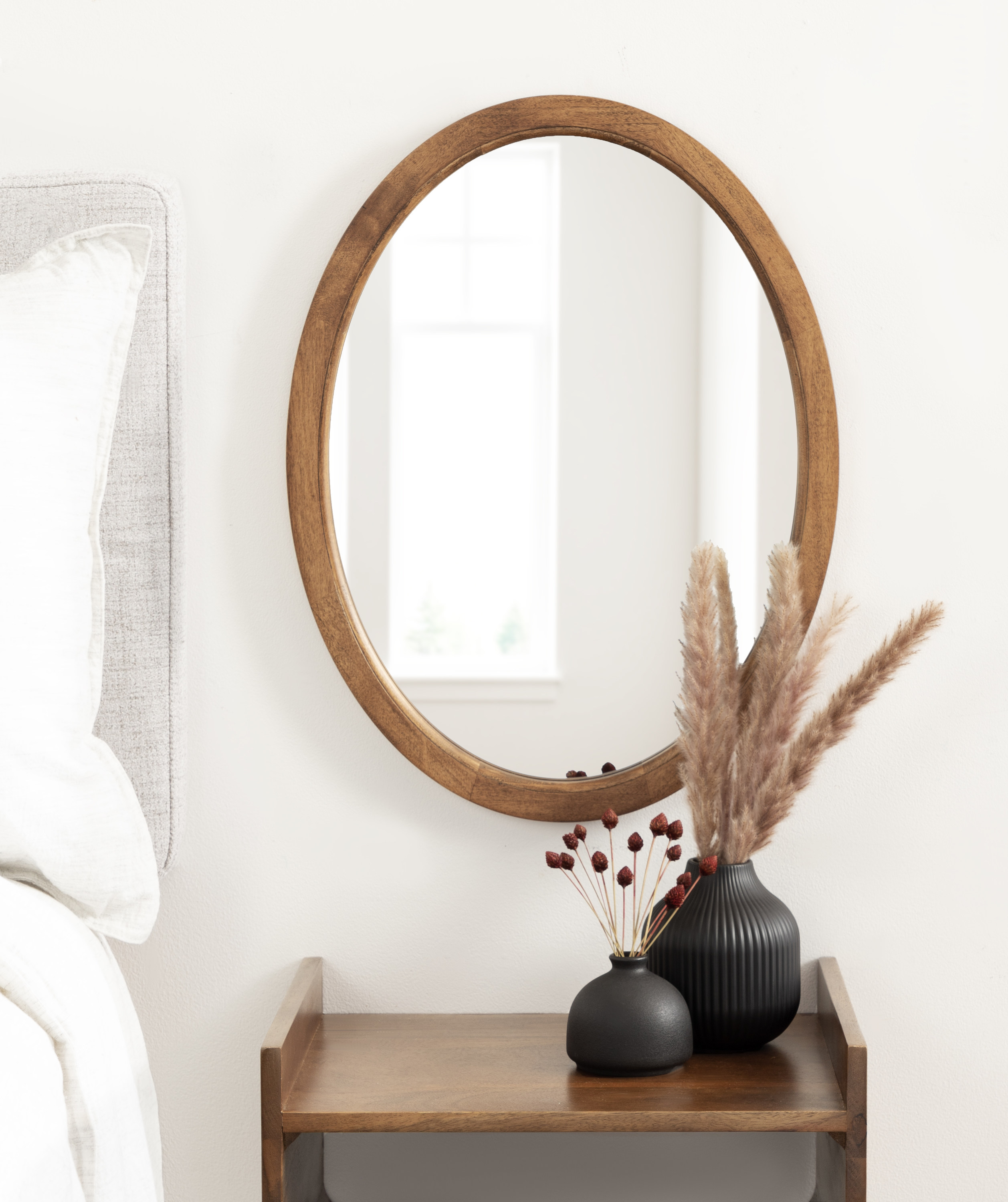 Kate and Laurel Hogan Mid-Century Oval Framed Wall Mirror, 18 x 24 ...