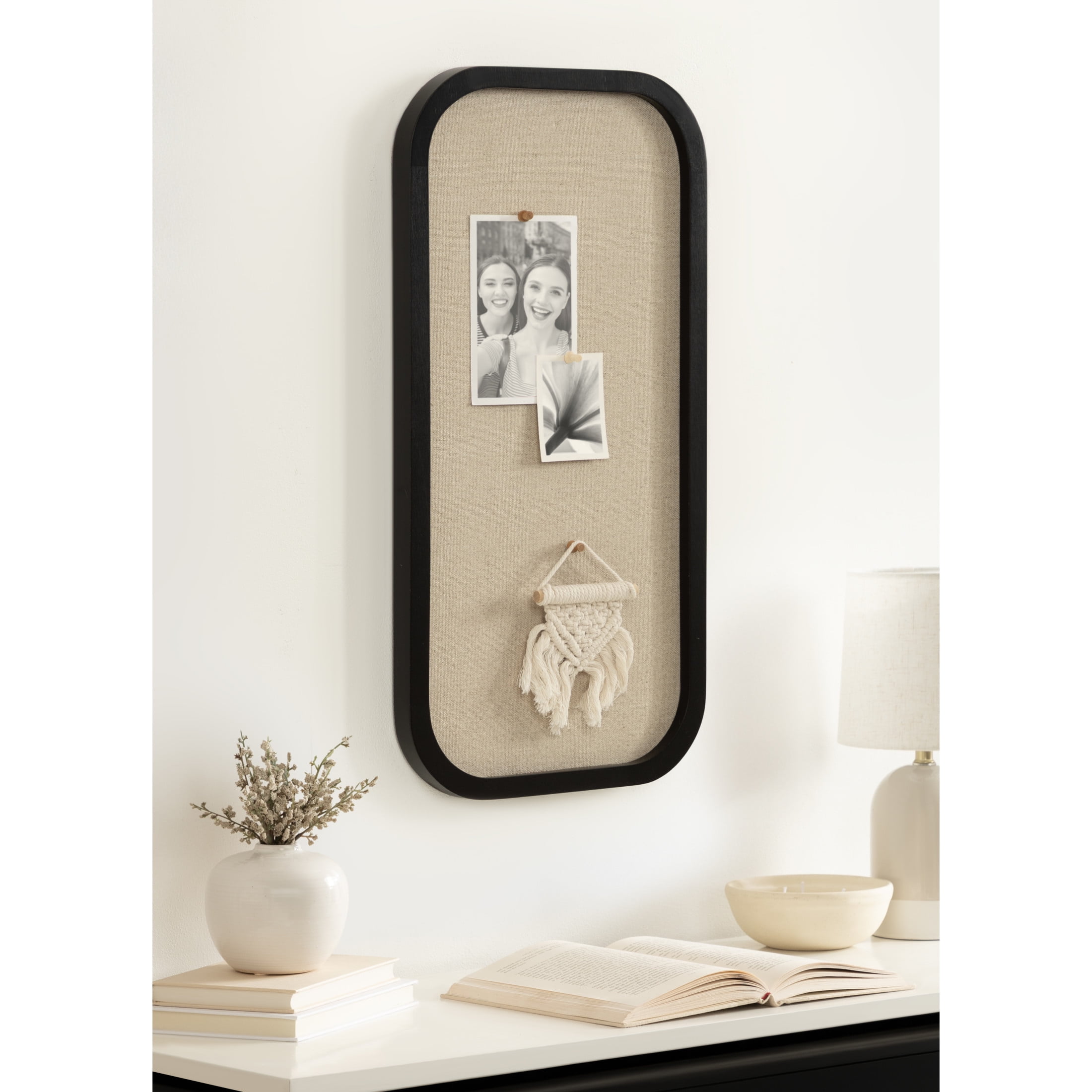 Kate and Laurel Hutton Transitional Wall Pinboard, 12 x 24, Black ...