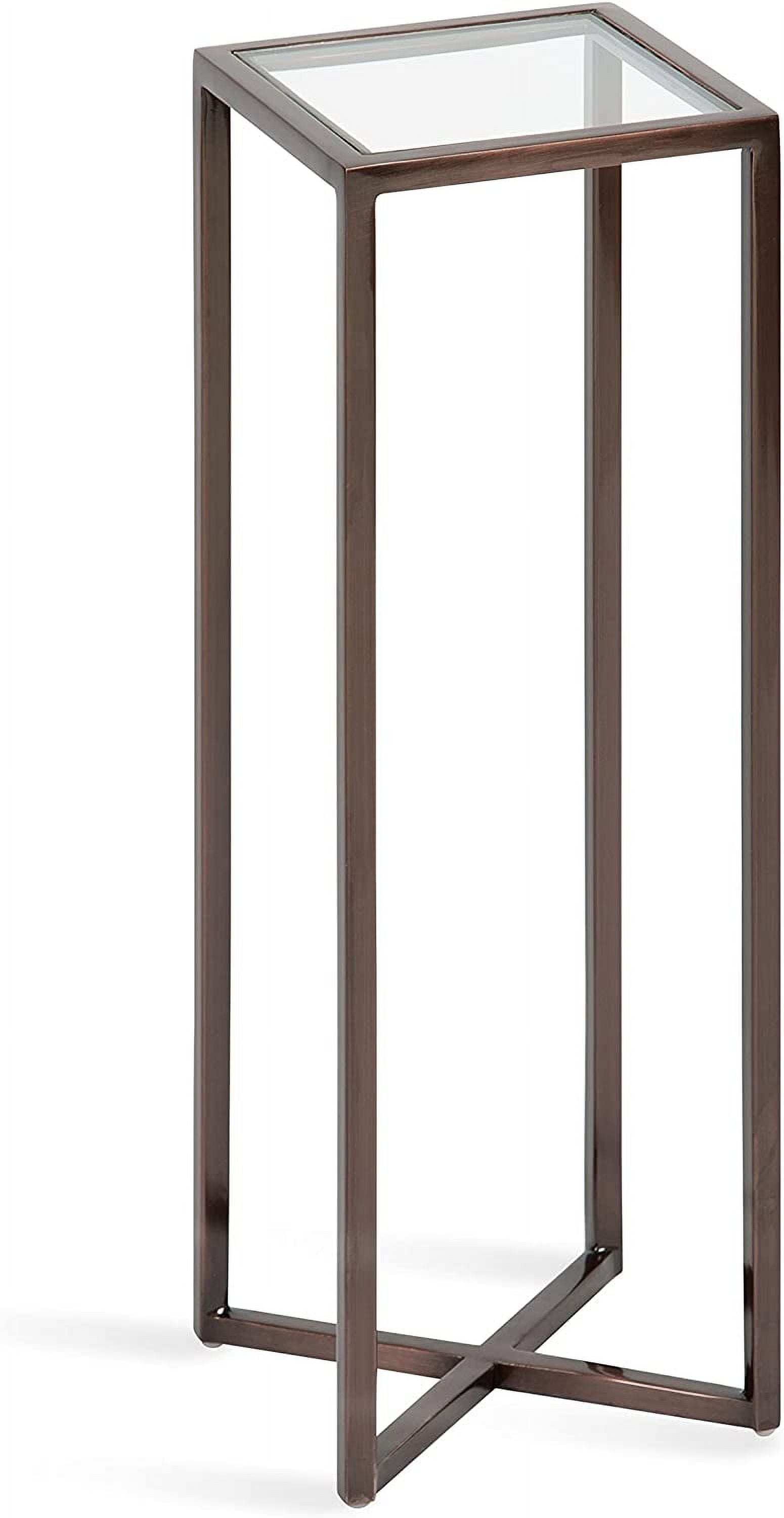 Kate and Laurel Jaspur Modern Glam Drink Table, 7 x 7 x 21, White and ...