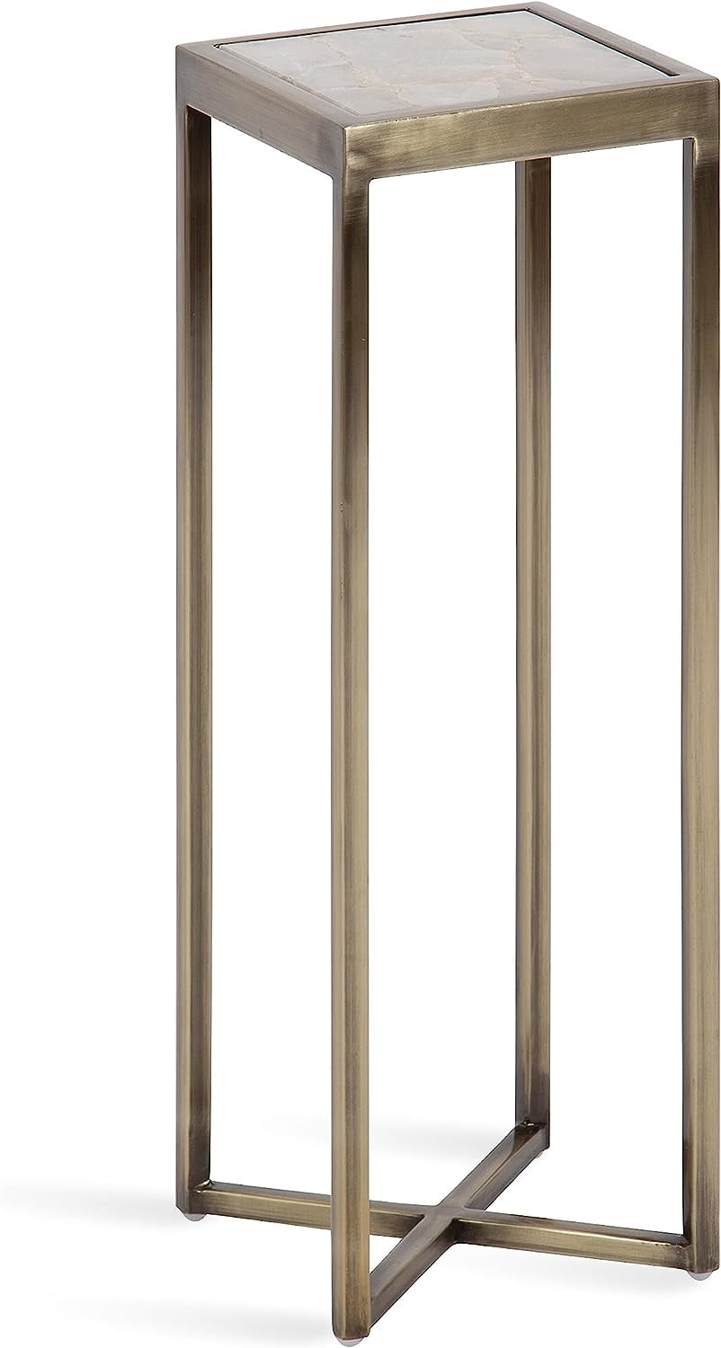 Kate and Laurel Jaspur Modern Glam Drink Table, 7 x 7 x 21, White and ...