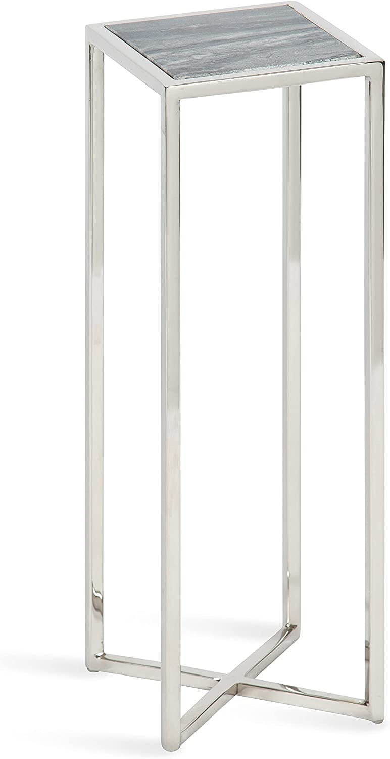 Kate and Laurel Jaspur Modern Glam Drink Table, 7 x 7 x 21, White and ...