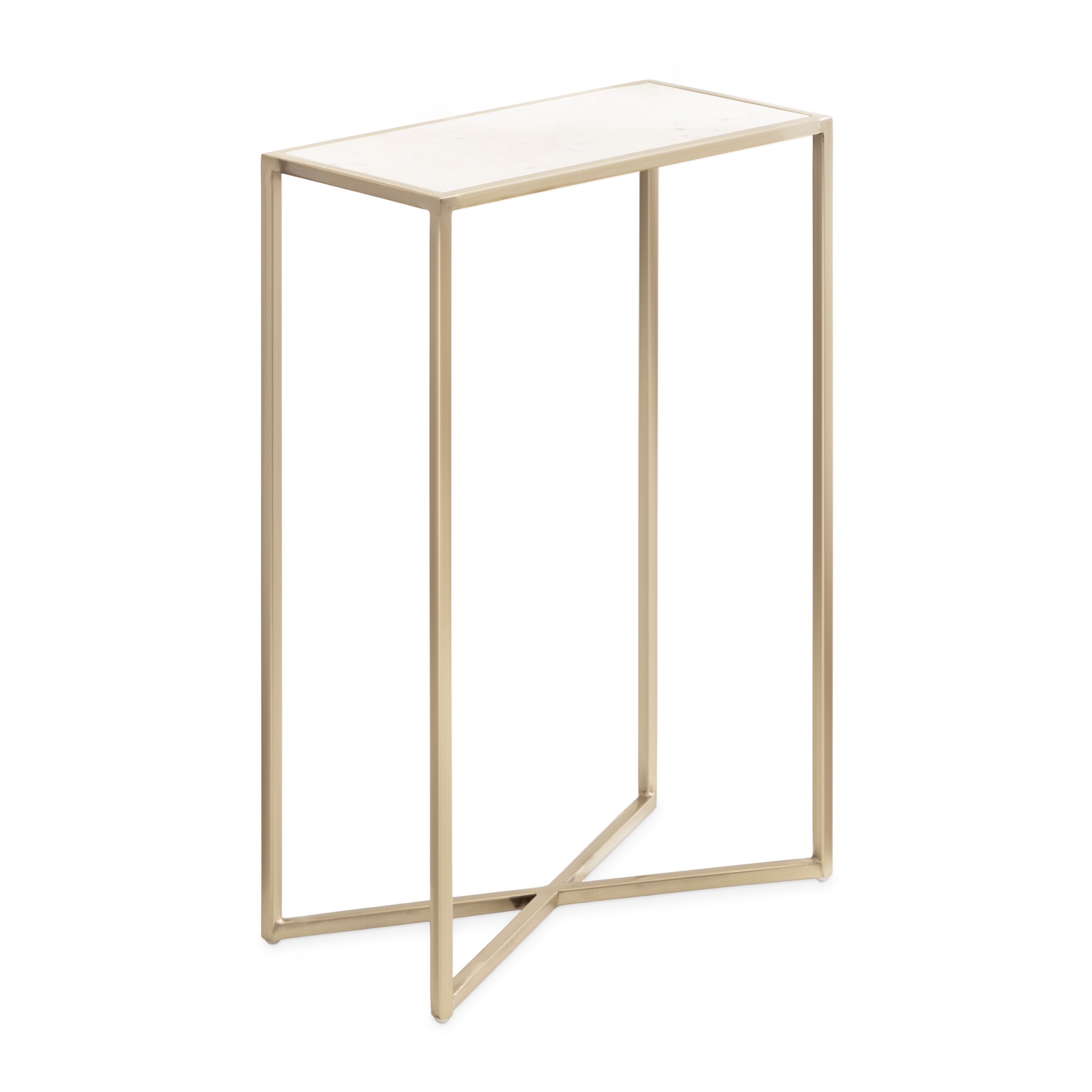 Kate and Laurel Jaspur Modern Slim Side Table, 16 x 8 x 24, White ...