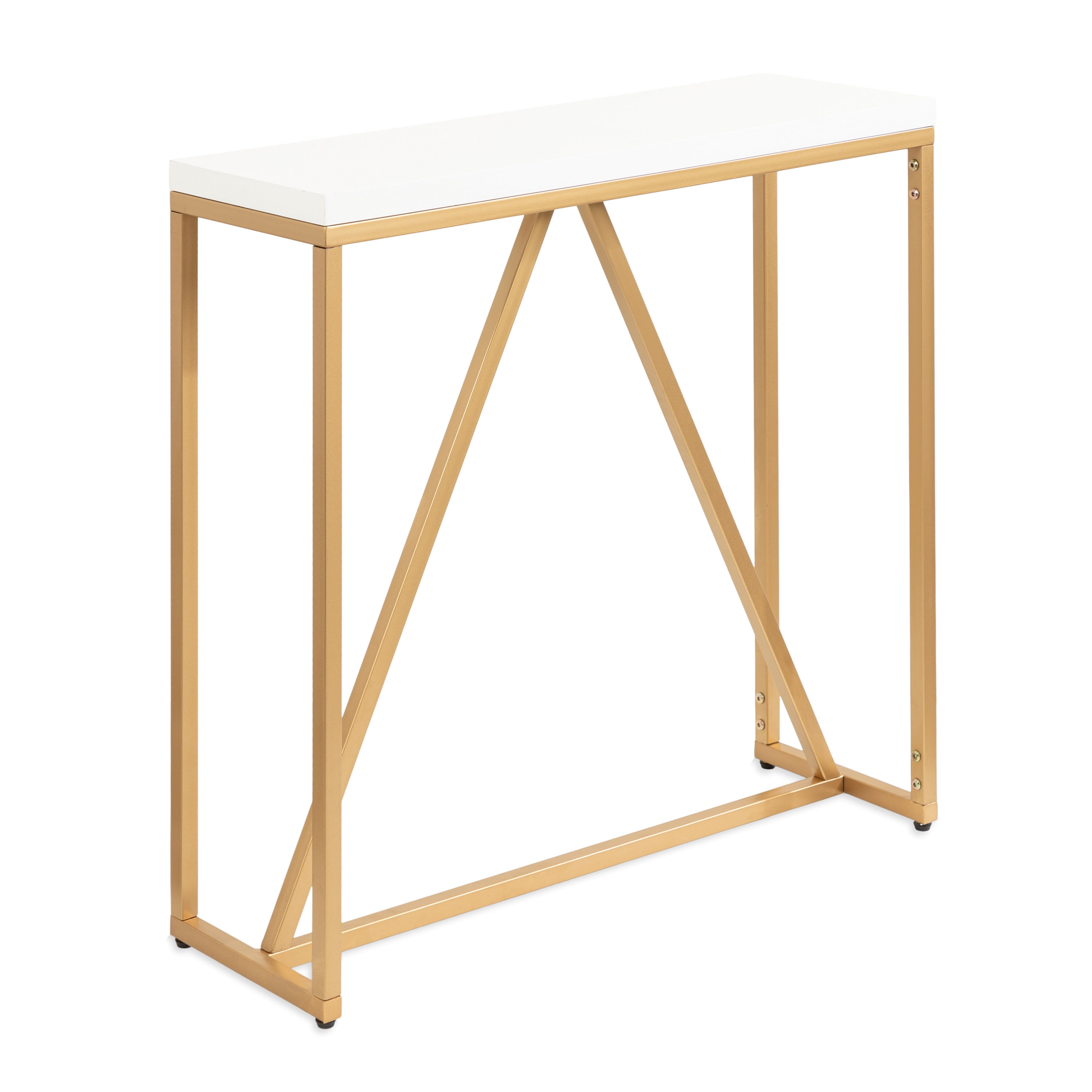 Kate and Laurel Kaya Modern Glam Console Table, 30 x 30 x 10, White and ...