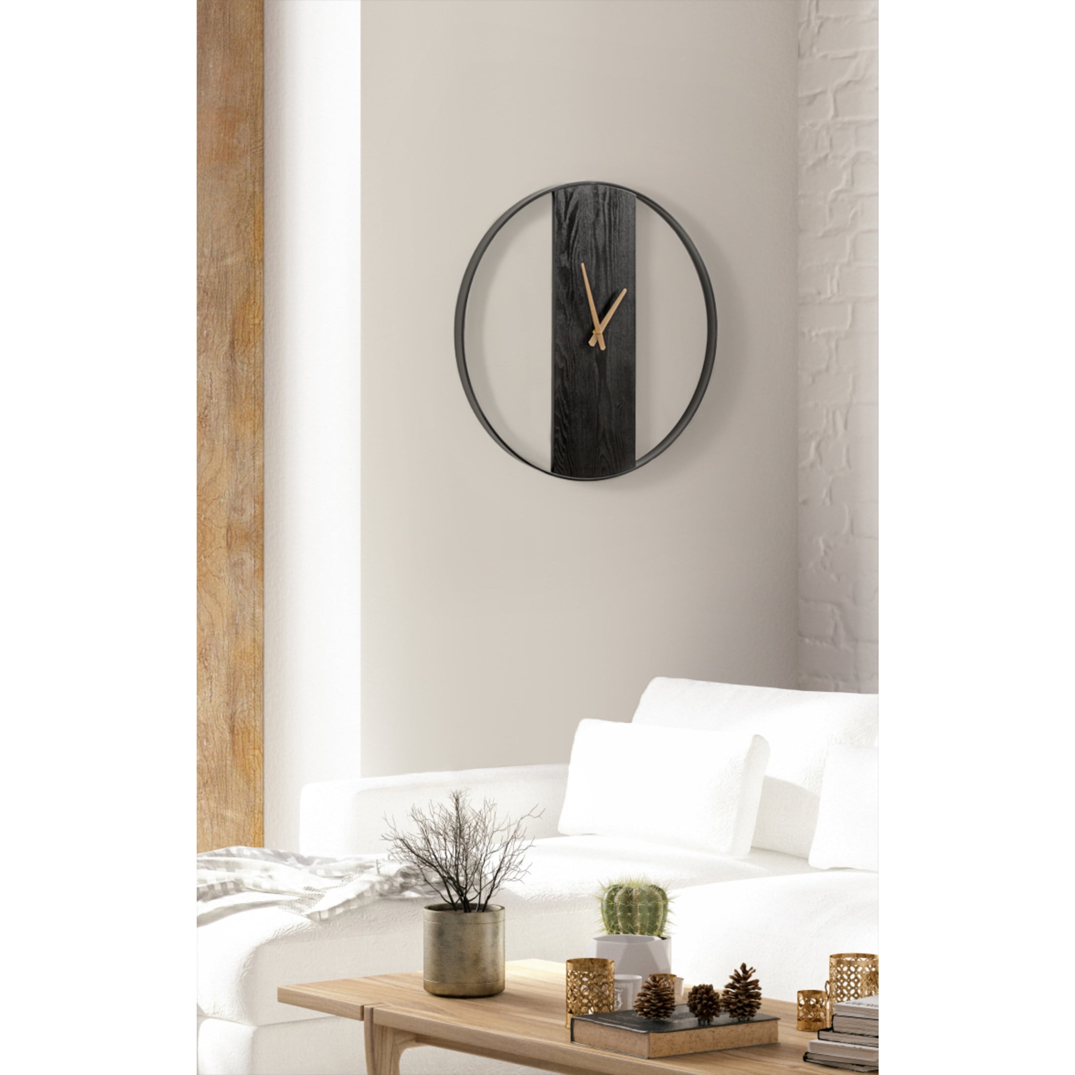 Kate and Laurel Ladd Modern Glam Numberless Round Wall Clock, 24 Inch ...