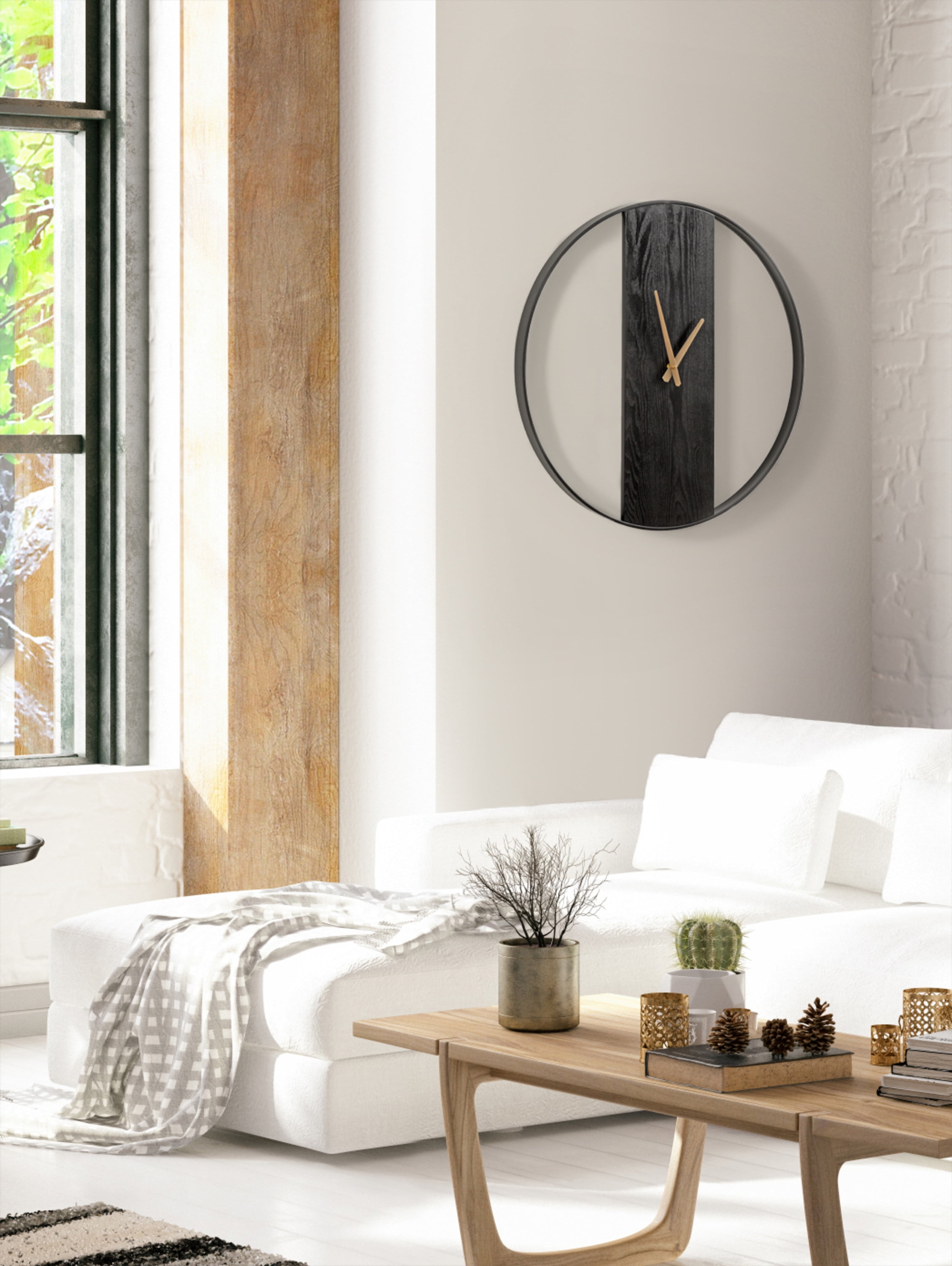 Kate and Laurel Ladd Modern Glam Numberless Round Wall Clock, 24 Inch ...
