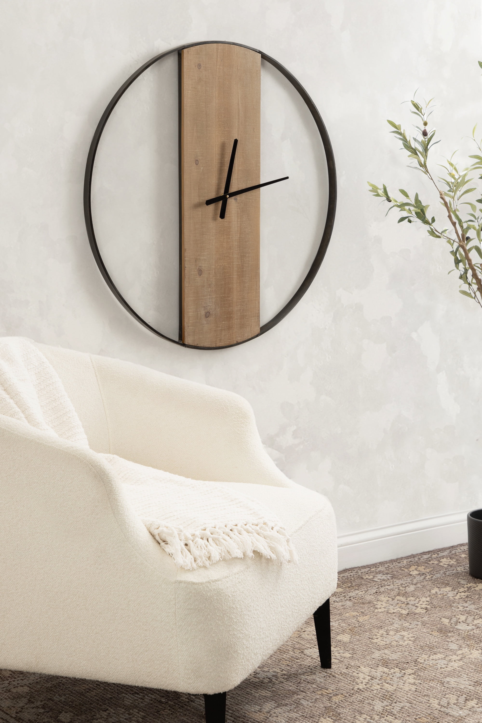 Kate and Laurel Ladd Modern Numberless Round Wall Clock, 32 Inch ...