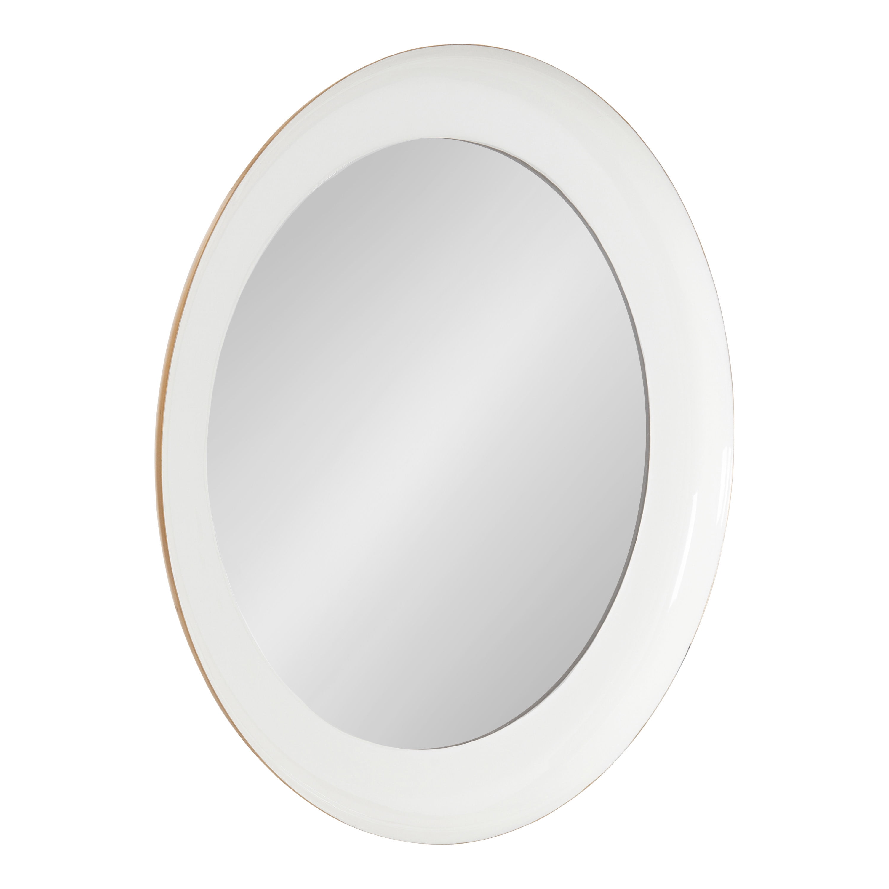 Kate and Laurel Laranya Modern Round Mirror, 22 Inch Diameter, White ...
