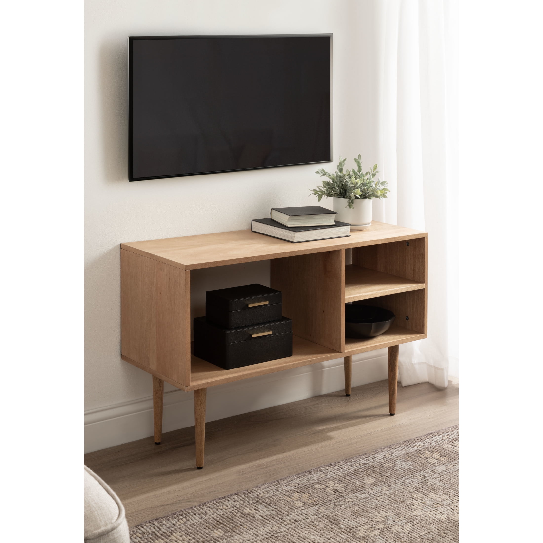 Kate and Laurel Locklear Mid-Century Modern Console Table with Storage ...