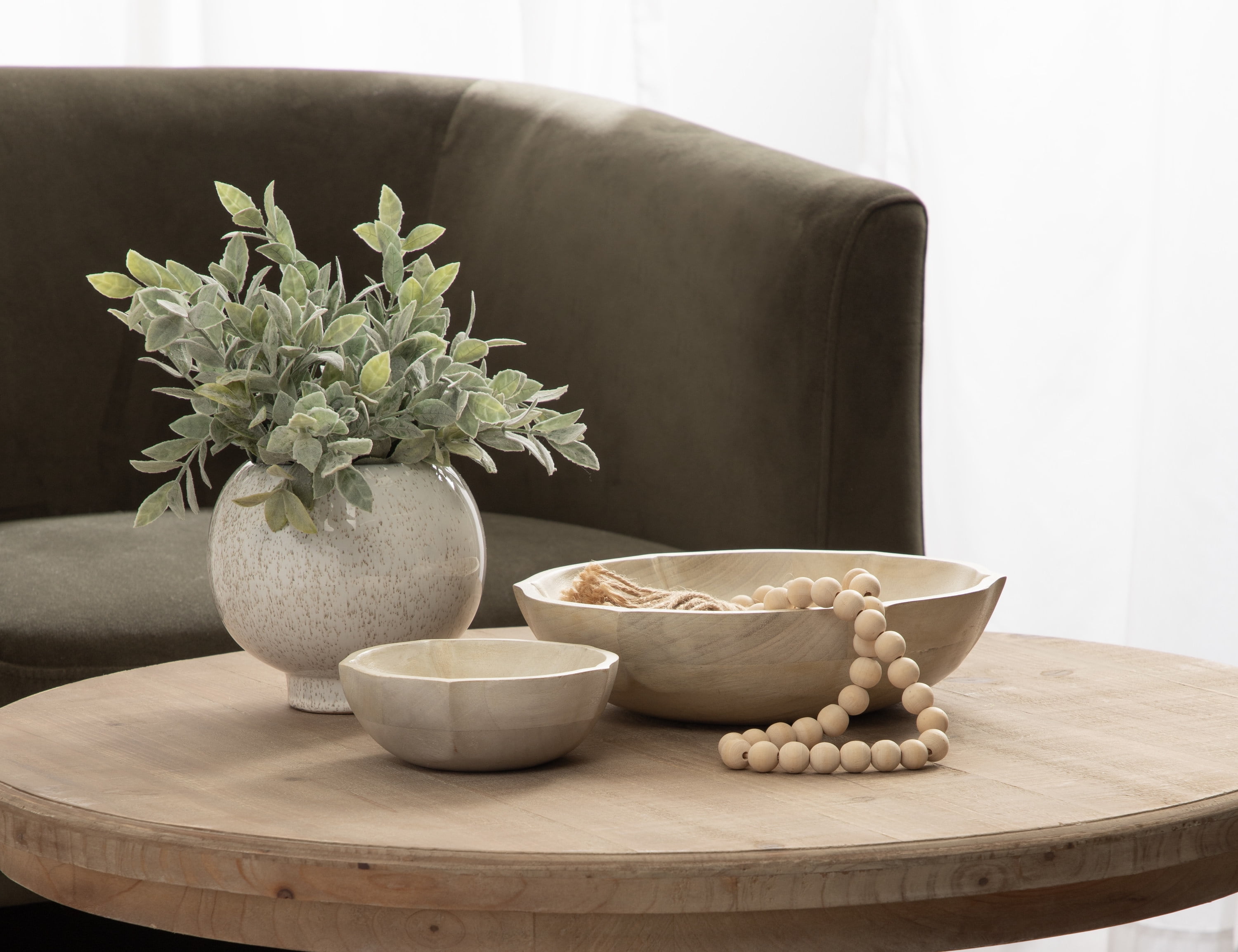 Kate and Laurel Lorah Decorative Carved Lotus Wooden Bowls, Set of 2 ...
