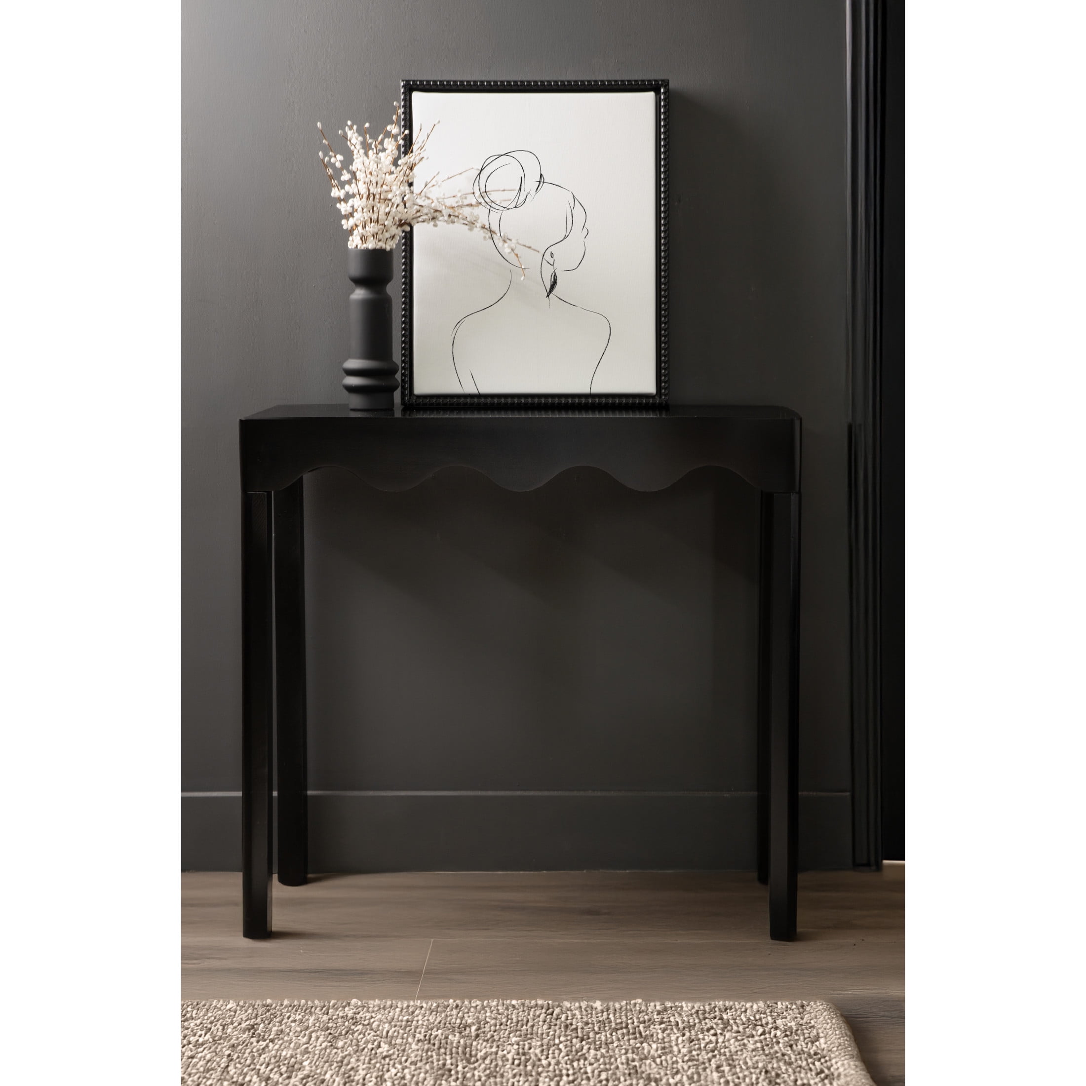 Kate and Laurel Maida Modern Rectangle Wooden Wavy Console Table, 32 x ...