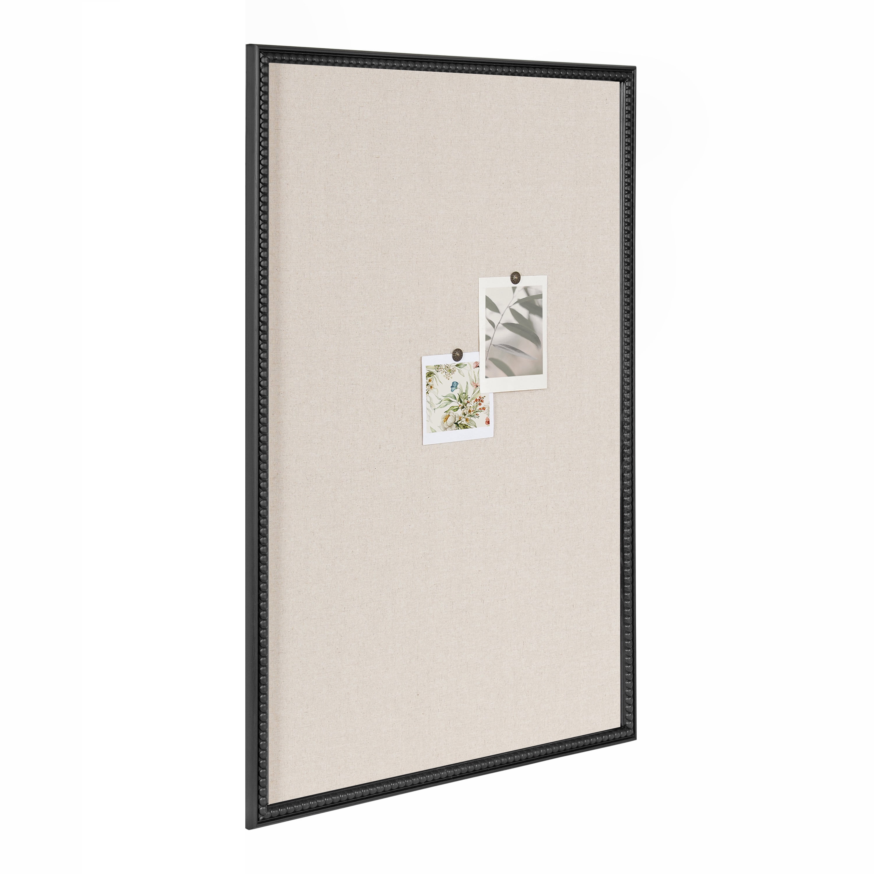 Kate and Laurel Makenna Framed Linen Fabric Pinboard, 24 x 36, Black ...