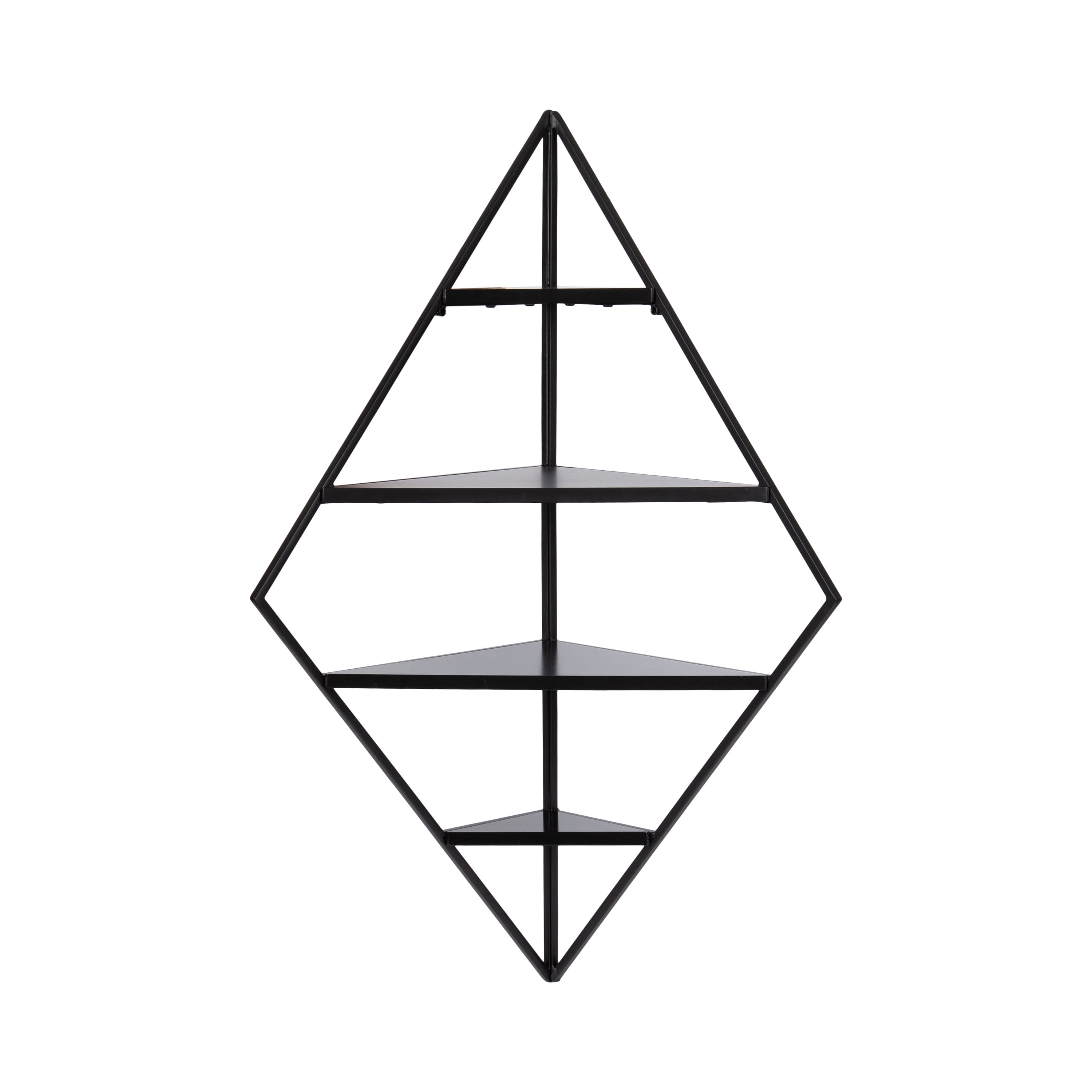 Kate and Laurel Melora Modern Glam Corner Shelf, 24 x 17 x 38, Black ...