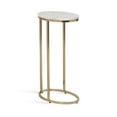 Kate and Laurel Natalli Modern Glam Oval C-Table, 14 x 9 x 28, White ...