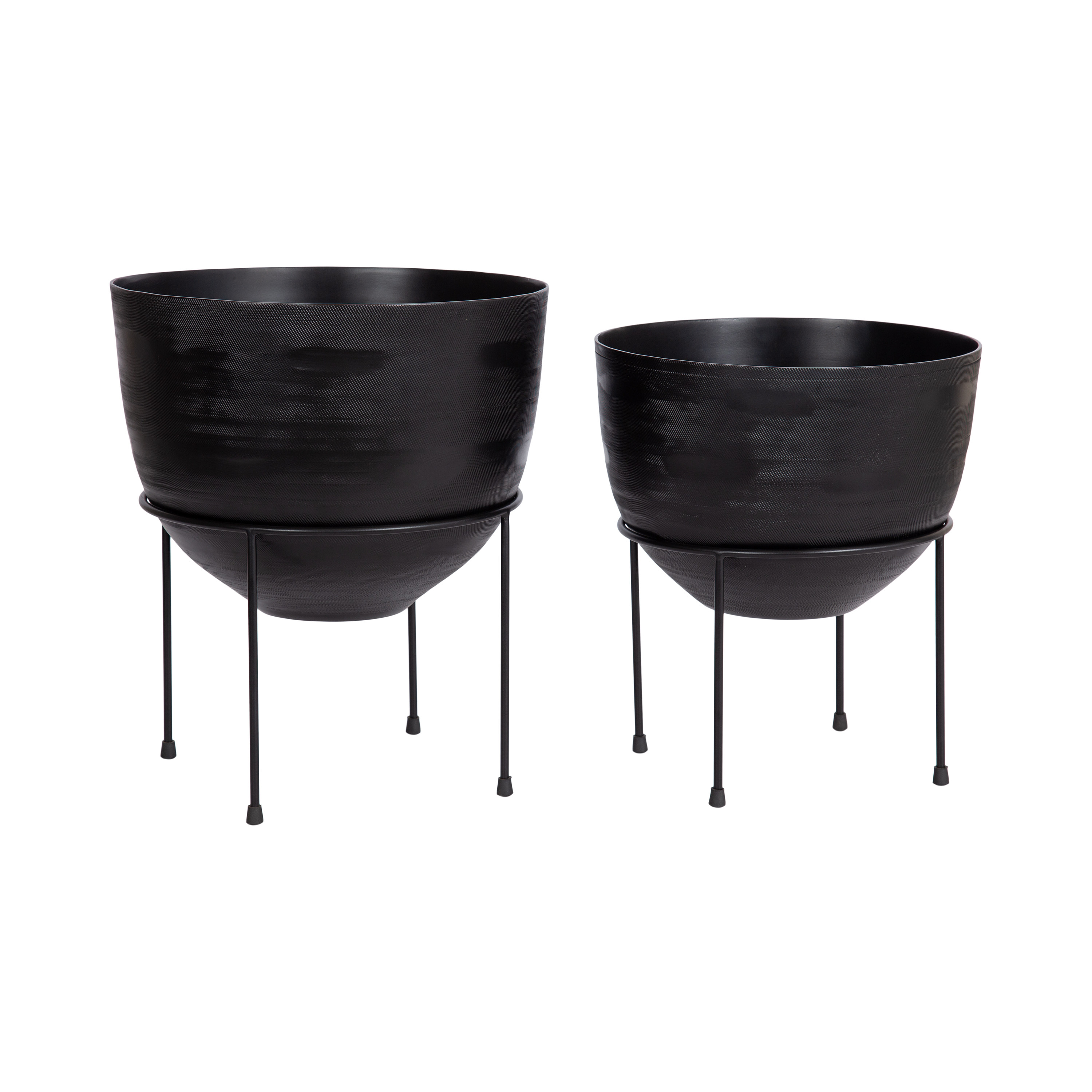 Porto Plant Pots - Matt Black Ceramic Jar Design Plant Pots Indoor ...
