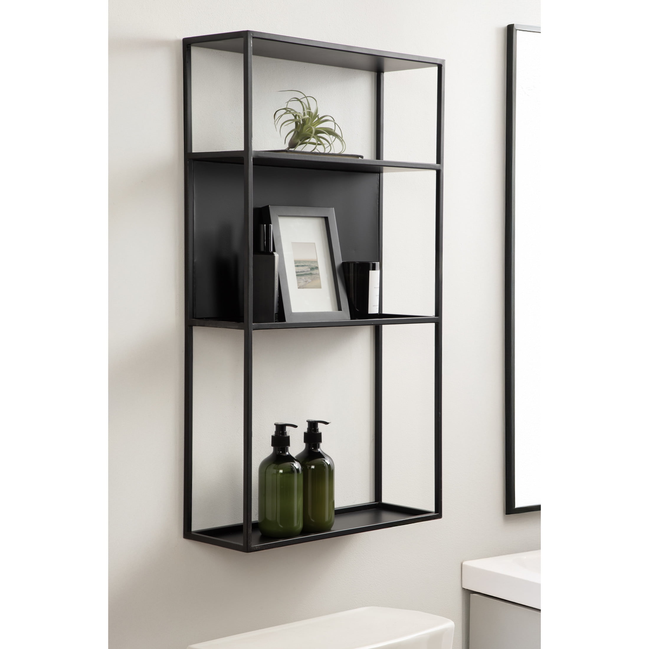 Kate and Laurel Nomi Modern Metal Bathroom Wall Shelf, 18 x 6 x 32 ...
