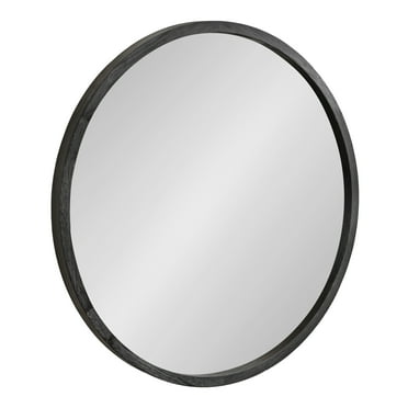 WallBeyond 28 inch Wood Frame Round Mirror, Decorative Circle Wall ...
