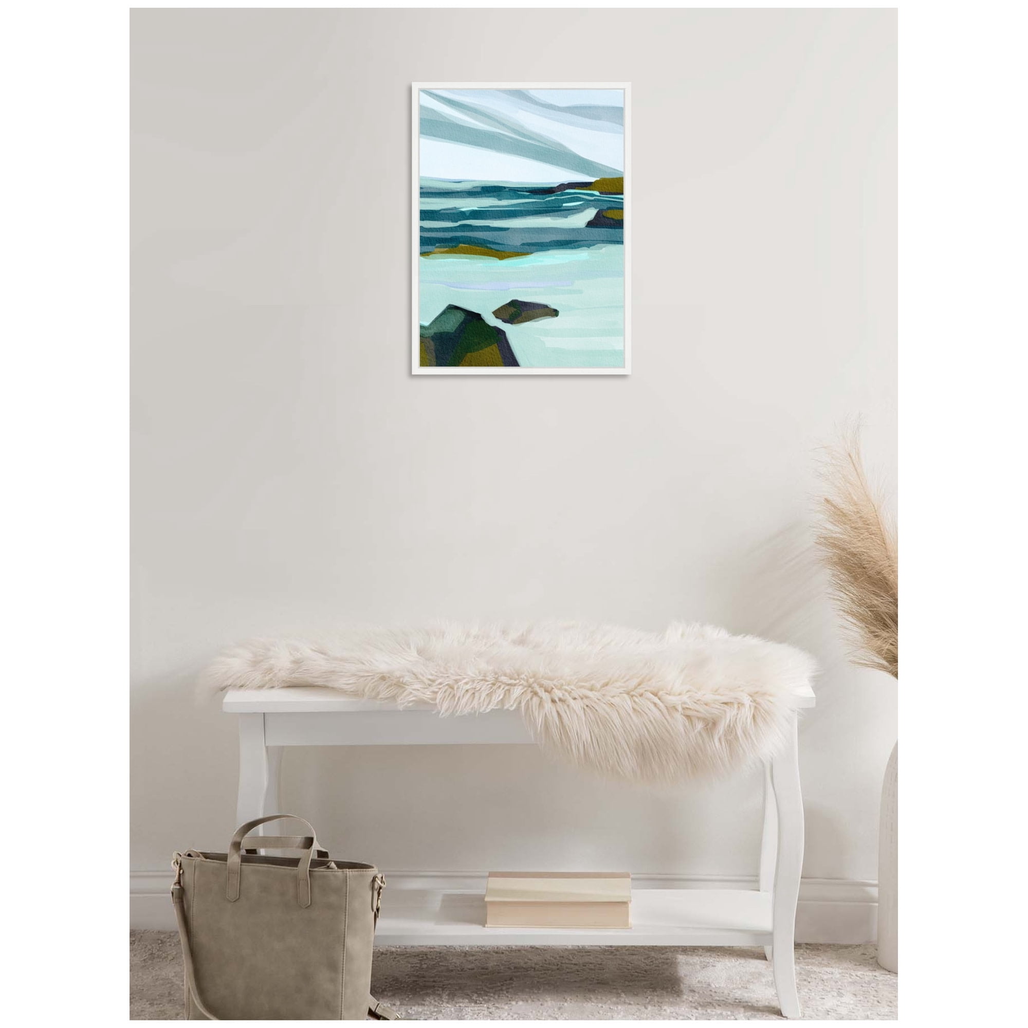 Kate and Laurel Ocean breeze Framed Canvas Wall Art by Nikita Jariwala ...