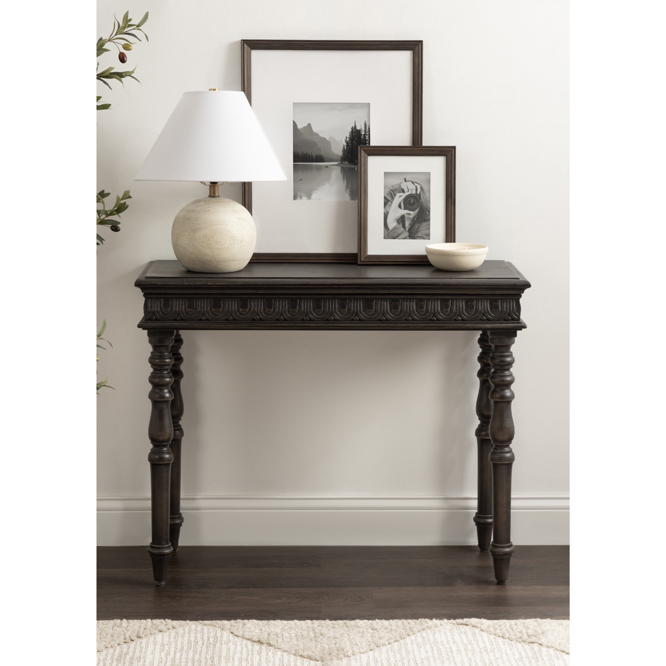 Kate and Laurel Patresa Traditional Carved Wood Console Table, 36 x 30 ...