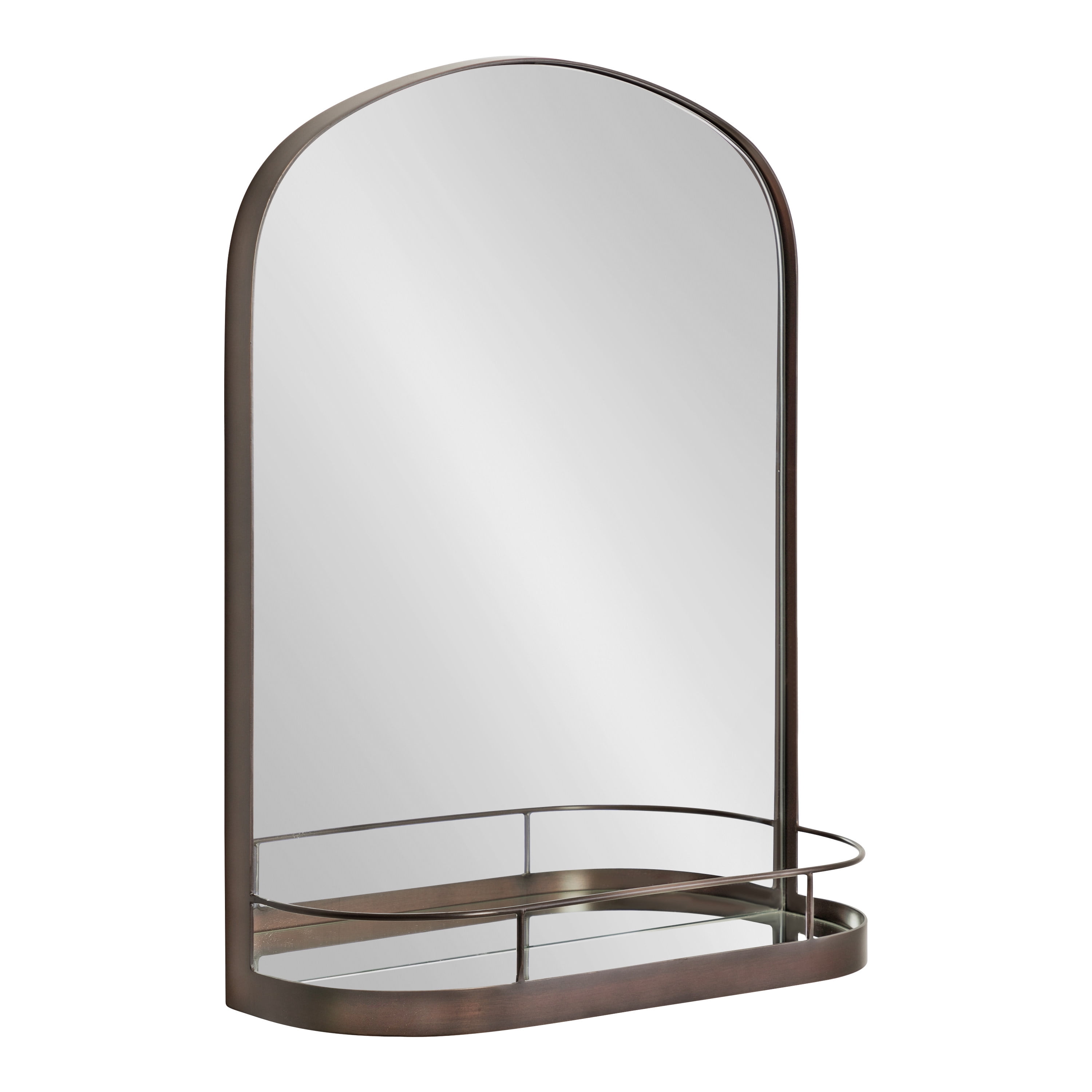 Kate and Laurel Peyson Arched Wall Mirror with Shelf, 18 x 24, Bronze ...