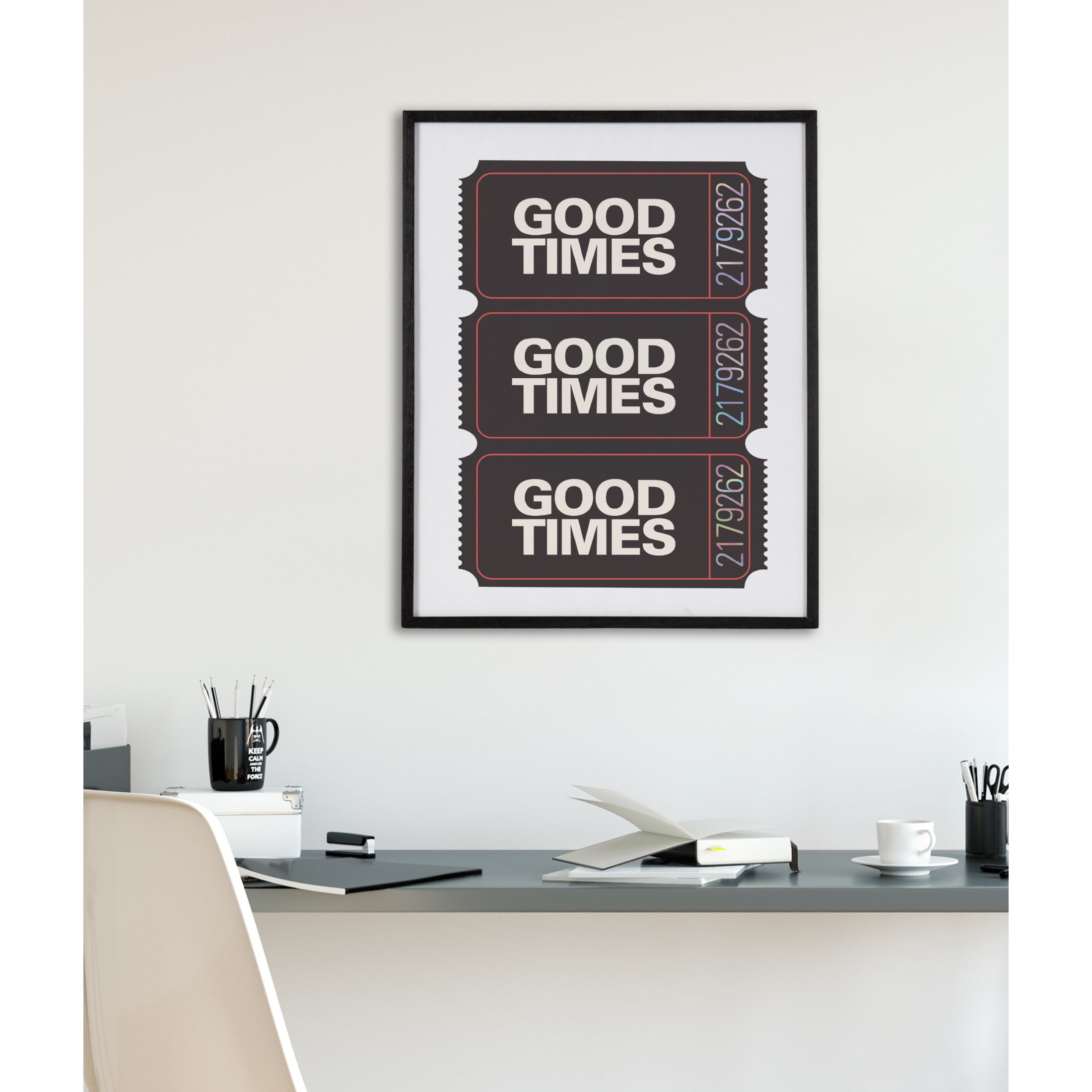 Kate and Laurel Preppy Retro Positive Quote Good Times Ticket Framed ...