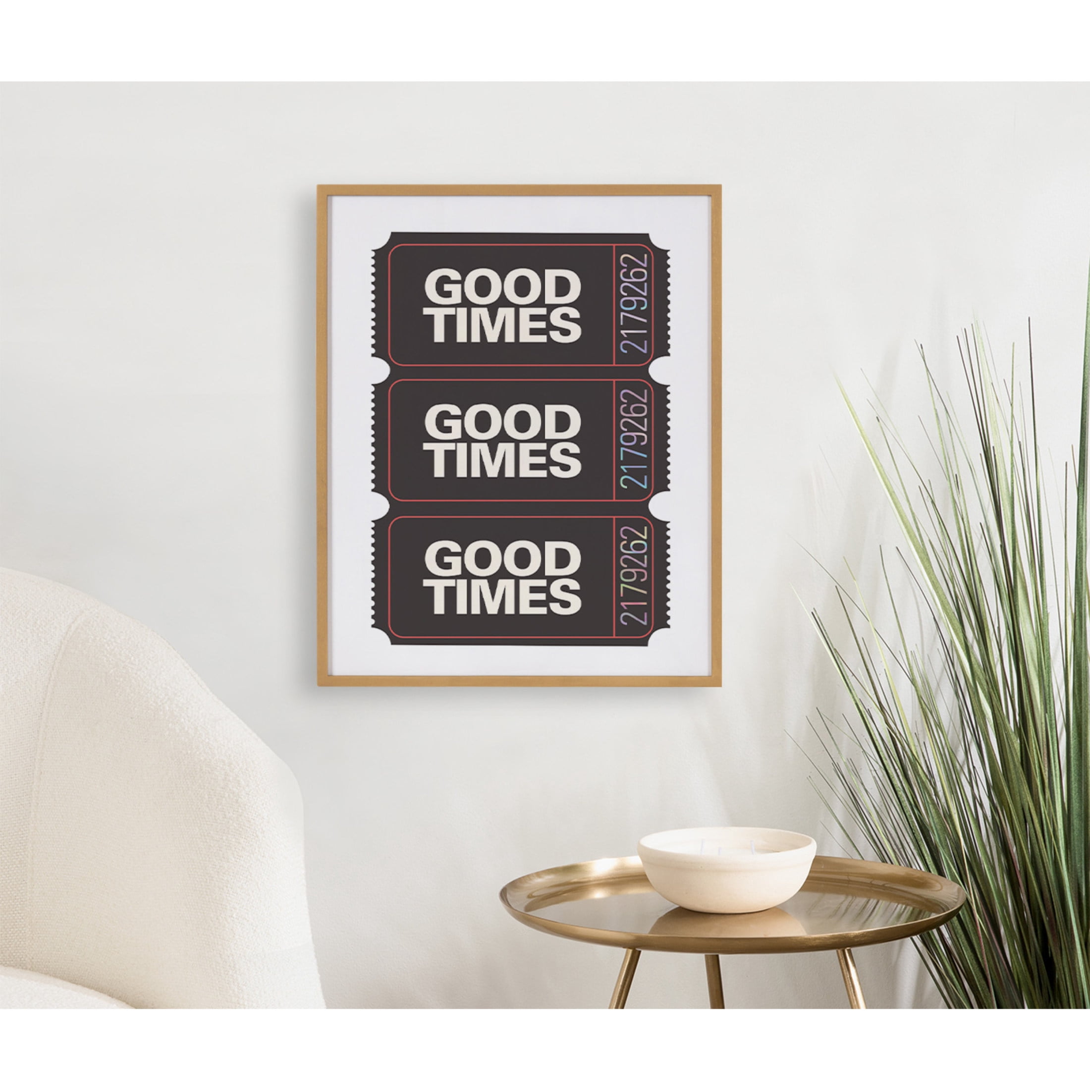 Kate and Laurel Preppy Retro Positive Quote Good Times Ticket Framed ...