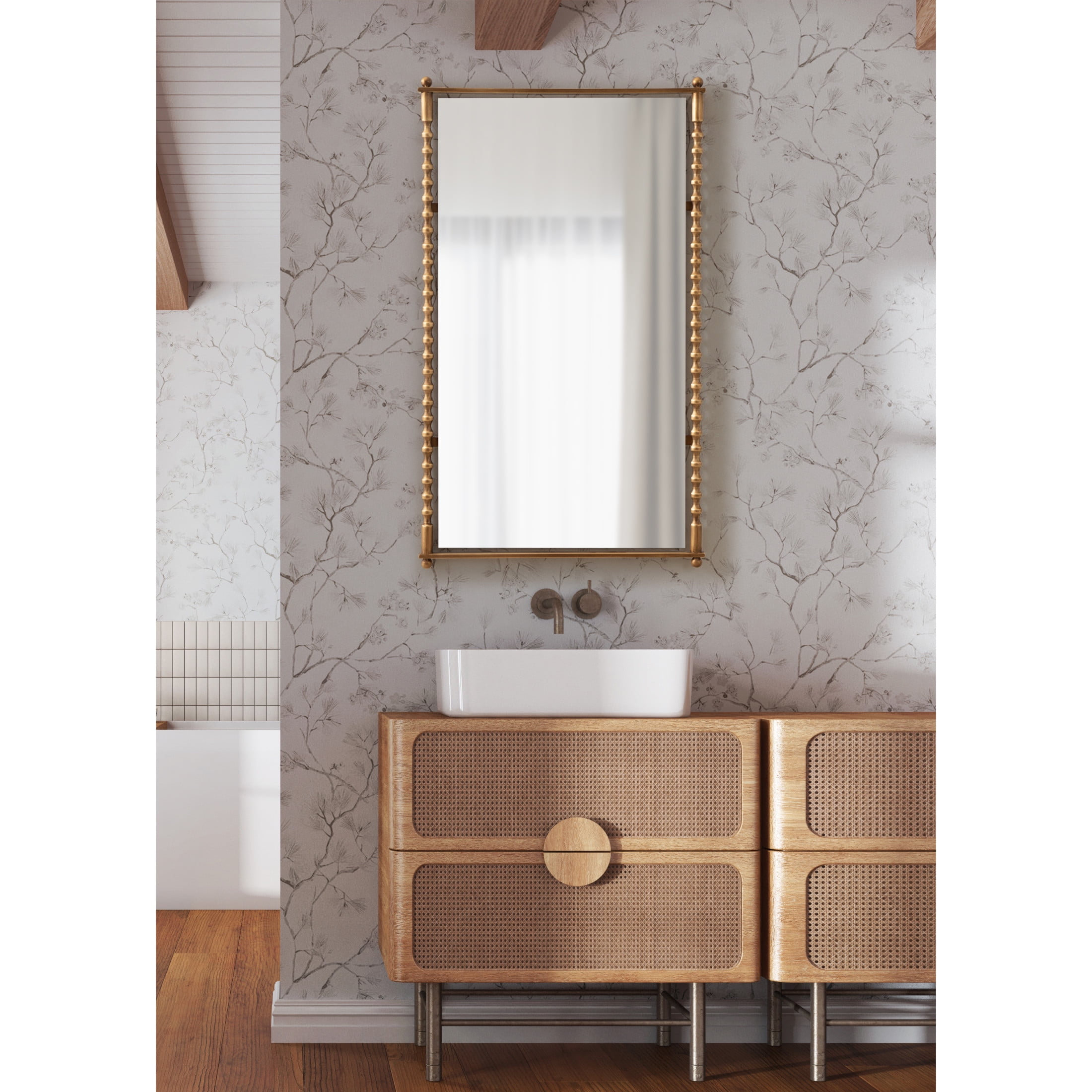 Kate and Laurel Prisha Traditional Rectangle Spindle Panel Stand Up ...