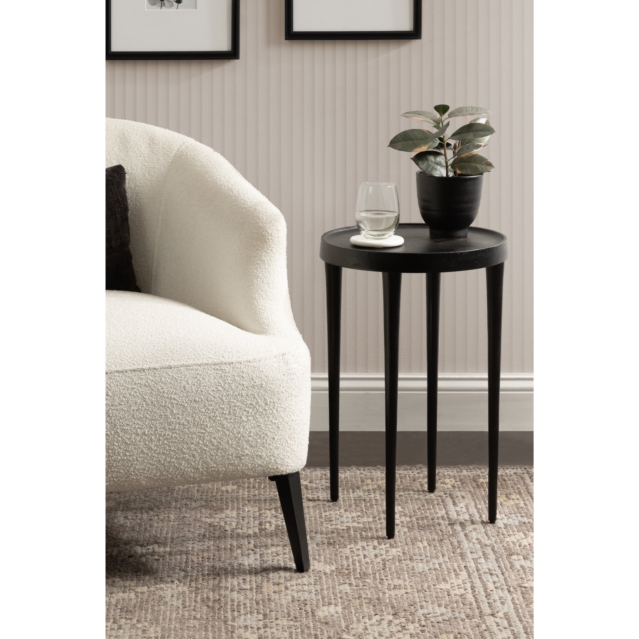 Kate and Laurel Rava Modern Metal Round Side Table, 14 x 14 x 22, Black ...