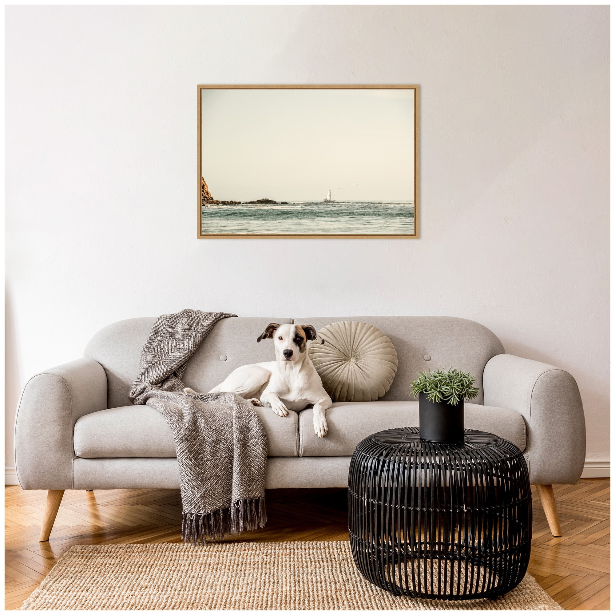 Kate and Laurel Sailing the Pacific Framed Canvas Wall Art by Alicia ...